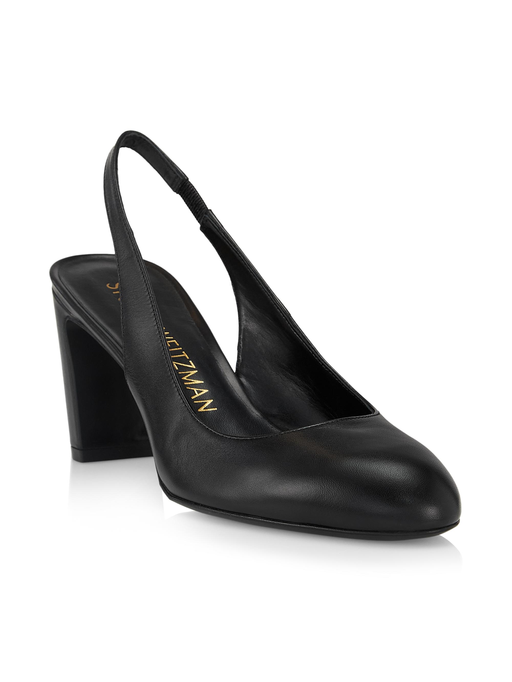 Stuart Weitzman Vida 75MM Leather Slingback Pumps | Saks Fifth Avenue