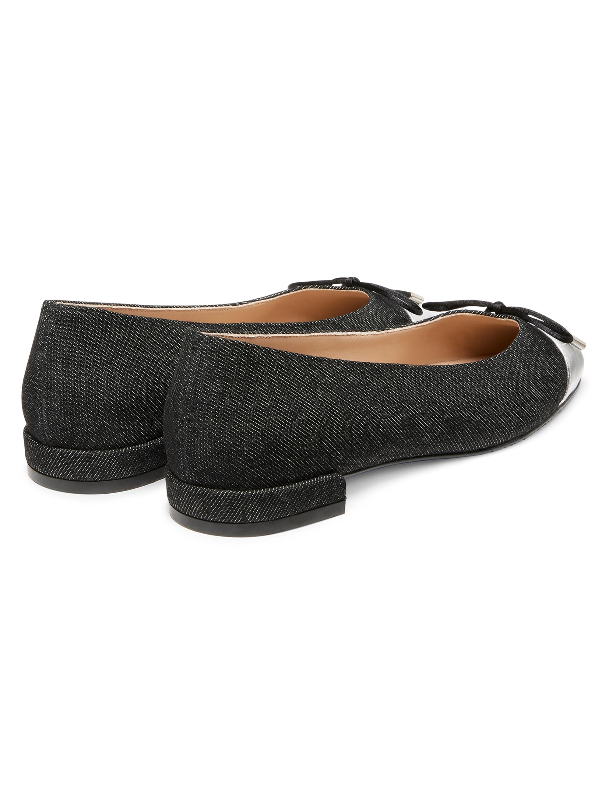 Stuart Weitzman Sleek Bow Denim Ballerina Flats | Saks Fifth Avenue
