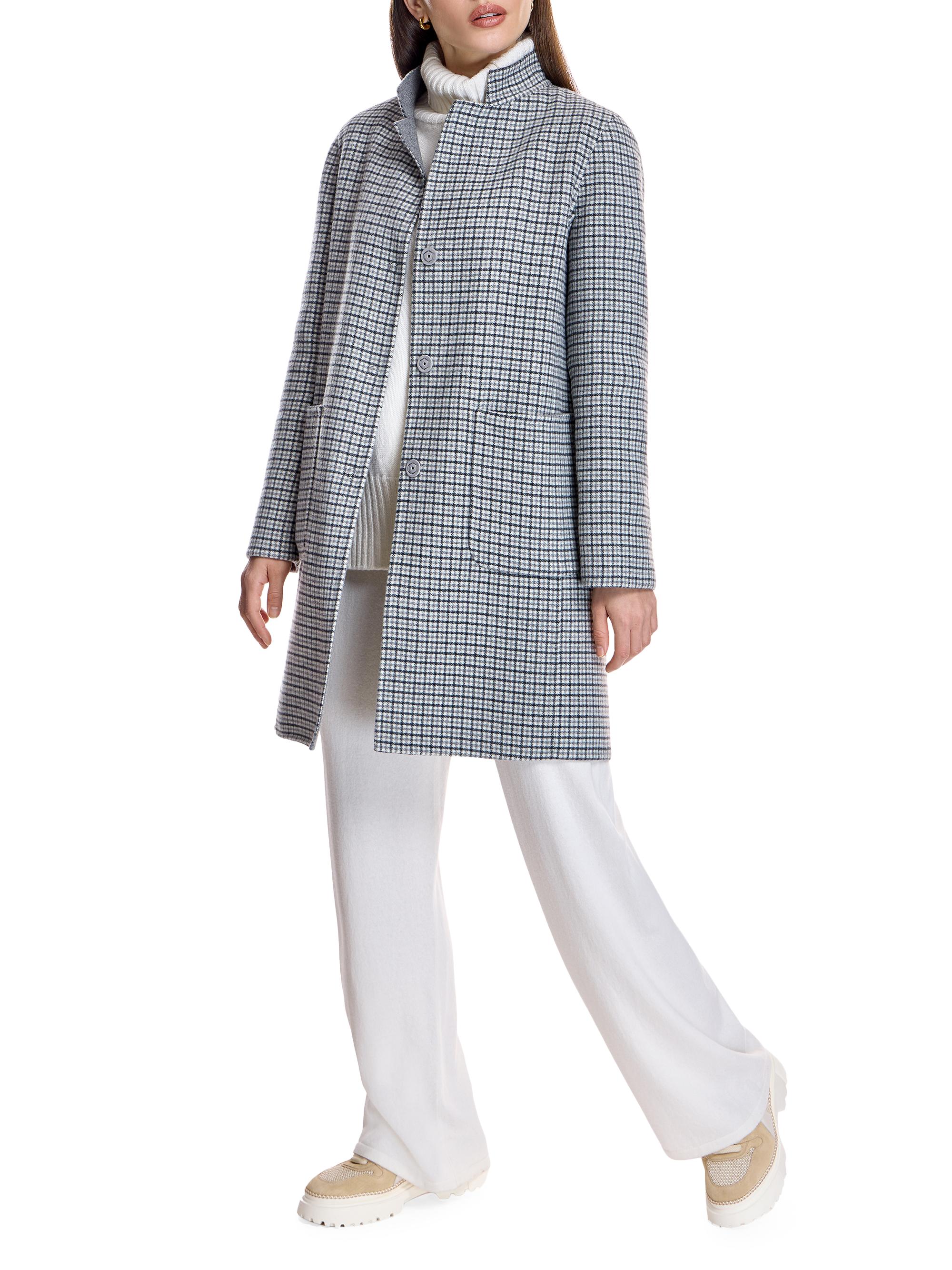 Maximilian Reversible Microcheck Coat | Saks Fifth Avenue