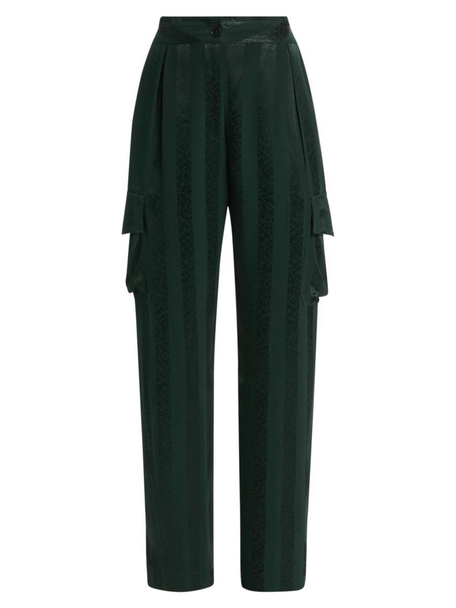 Raquel Allegra Carly Straight-Leg Satin Cargo Pants | Saks Fifth Avenue