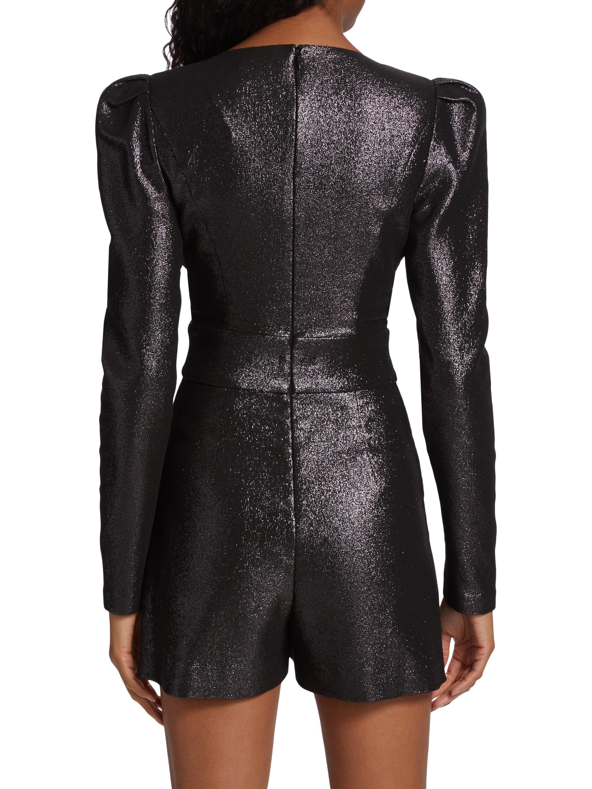 Ramy Brook Brooke Metallic Belted Romper | Saks Fifth Avenue