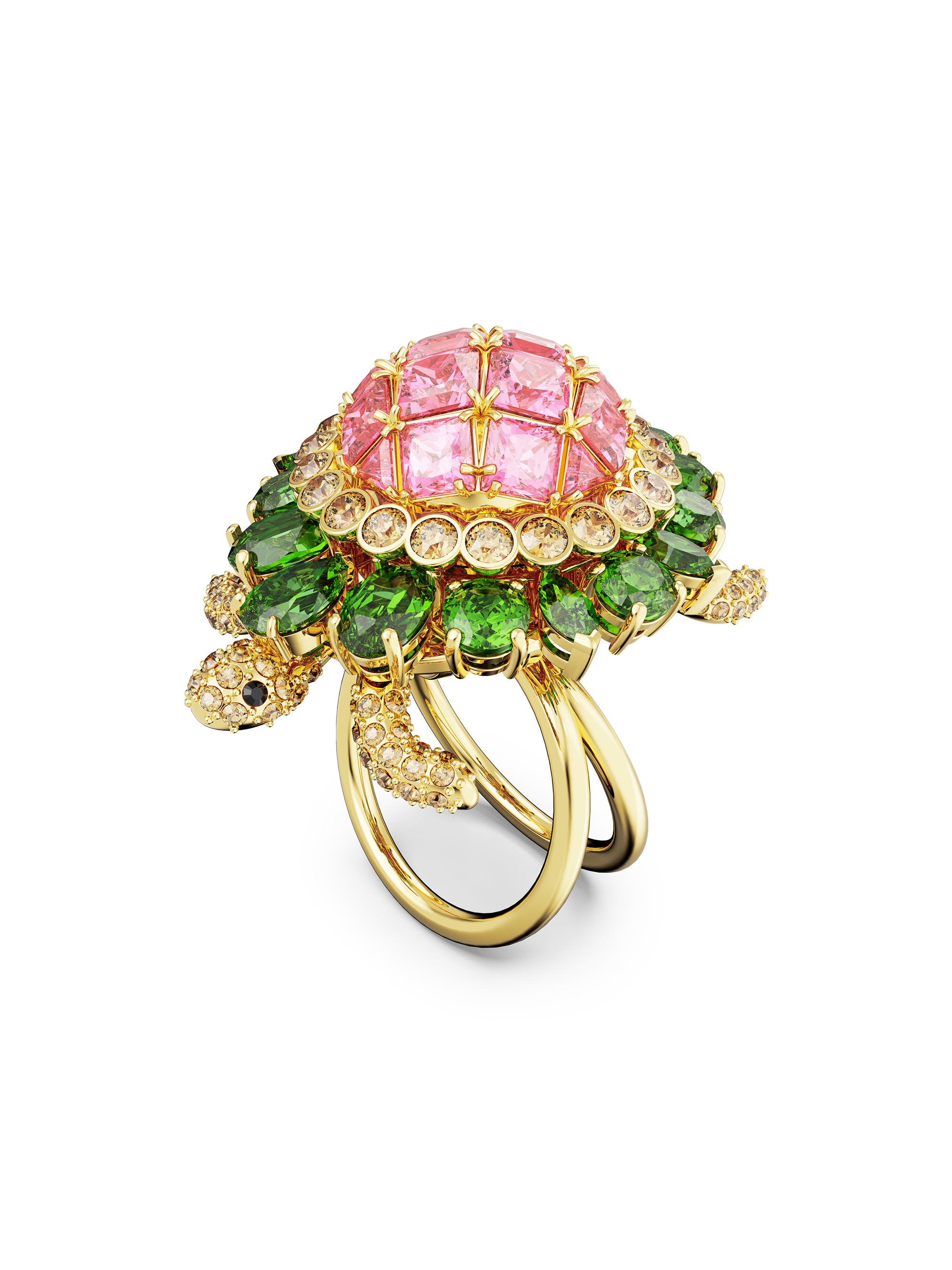 Swarovski Idyllia Goldtone & Swarovski Crystal Turtle Cocktail Ring ...