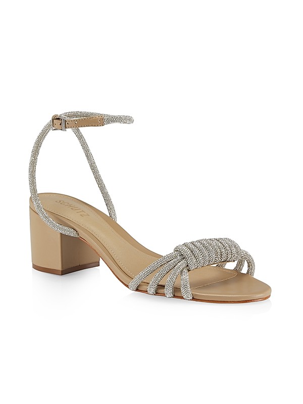 Shop Schutz Jewel 63MM Crystal-Embellished Leather Sandals Shop Schutz Jewel 63MM Crystal-Embellished Leather Sandals
