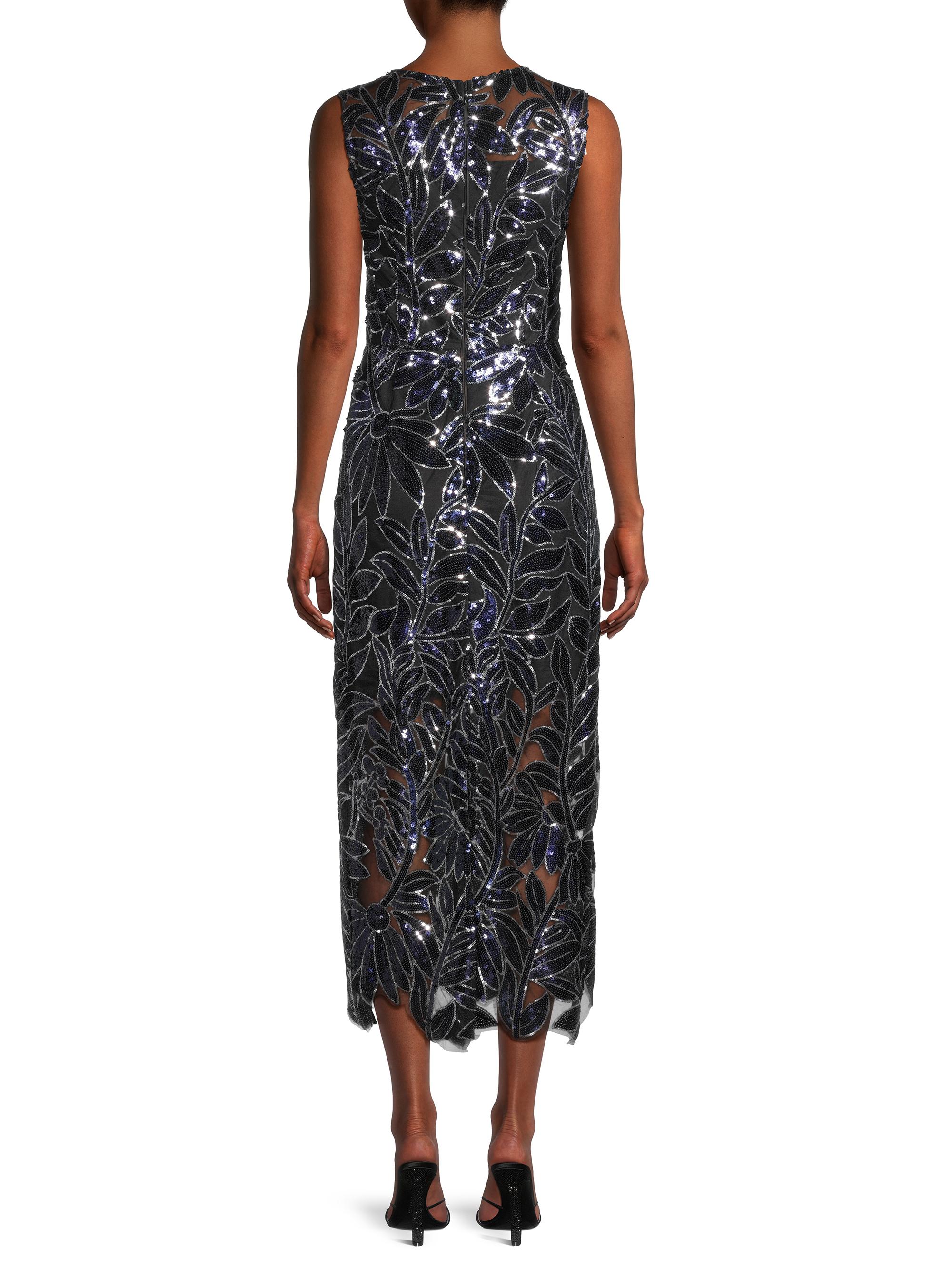 Milly Kinsley Floral Sequins Midi-Dress | Saks Fifth Avenue