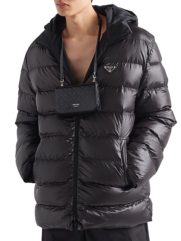 Shop Prada Hooded Re-Nylon Down Jacket | Saks Fifth Avenue Shop Prada Hooded Re-Nylon Down Jacket | Saks Fifth Avenue