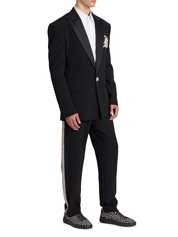 Shop Balmain Embroidered One-Button Suit Jacket | Saks Fifth Shop Balmain Embroidered One-Button Suit Jacket | Saks Fifth
