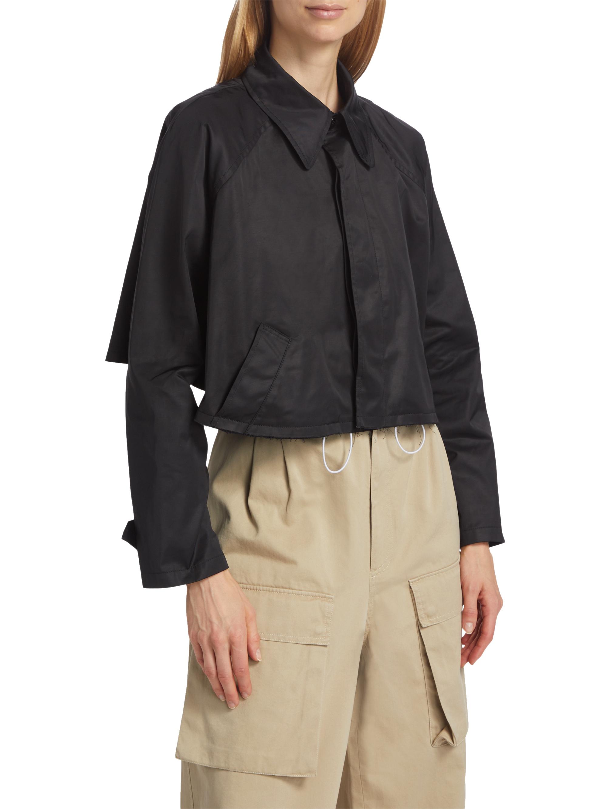 MM6 Maison Margiela Cropped Raw-Edge Jacket | Saks Fifth Avenue
