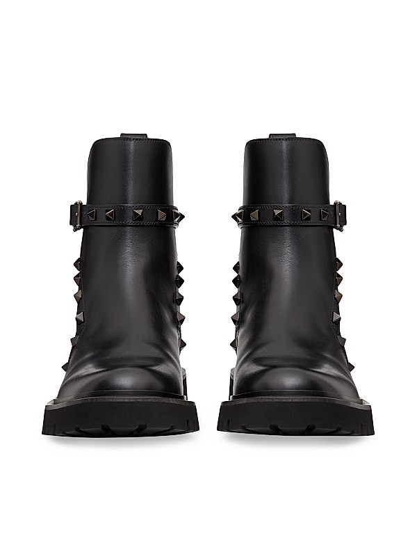 Shop Valentino Garavani Rockstud Calfskin Ankle Boots With Shop Valentino Garavani Rockstud Calfskin Ankle Boots With