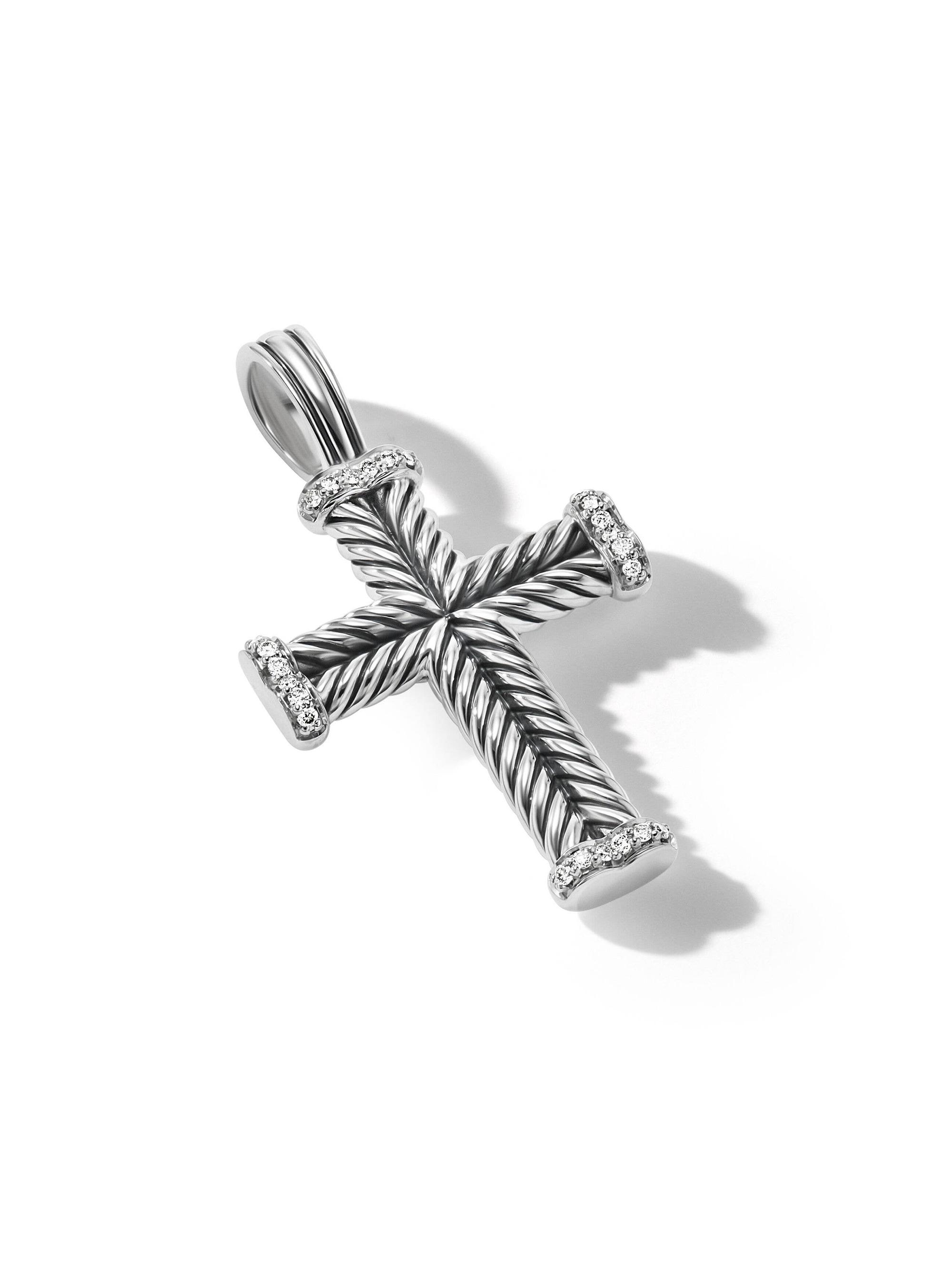 David Yurman Chevron Cross Pendant With Pave Diamonds | Saks Fifth Avenue