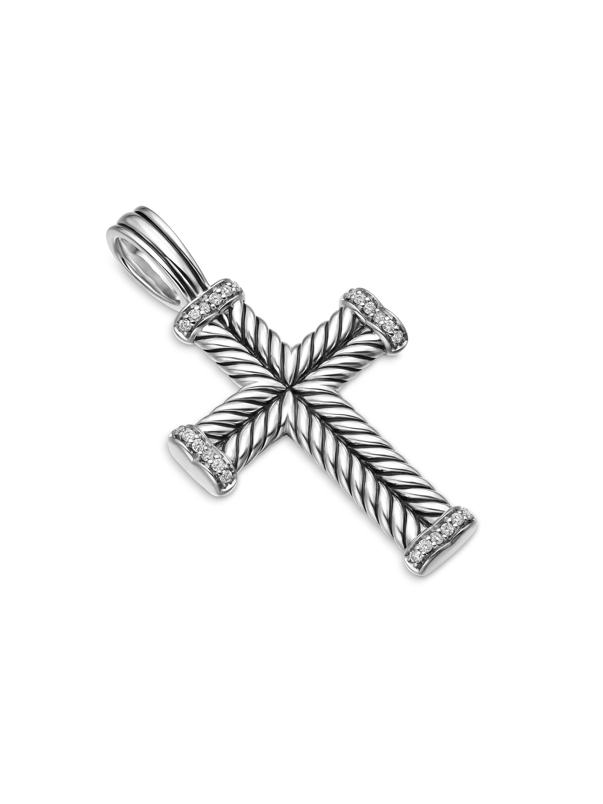 David Yurman Chevron Cross Pendant With Pave Diamonds | Saks Fifth Avenue