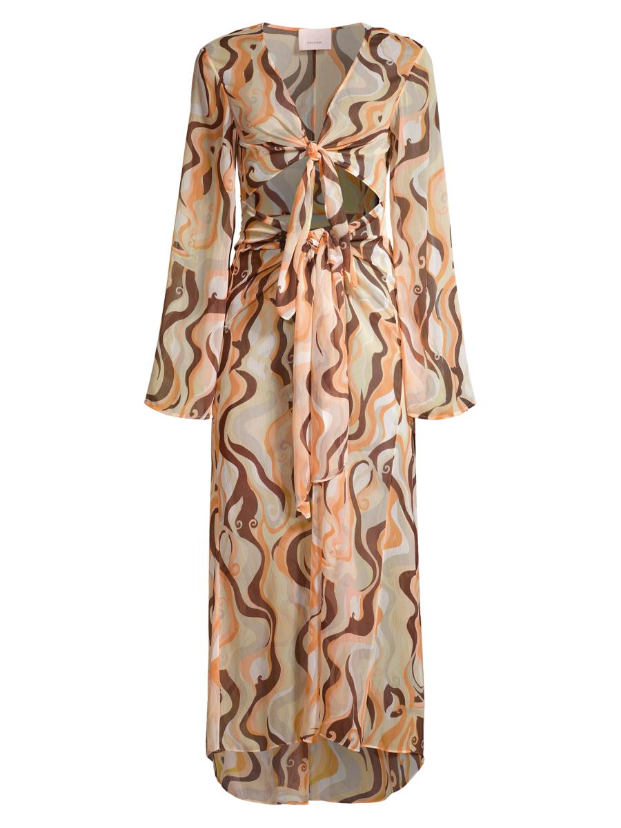 Cinq à Sept Talita Abstract Tie-Knot Cover-Up Midi-Dress | Saks Fifth ...