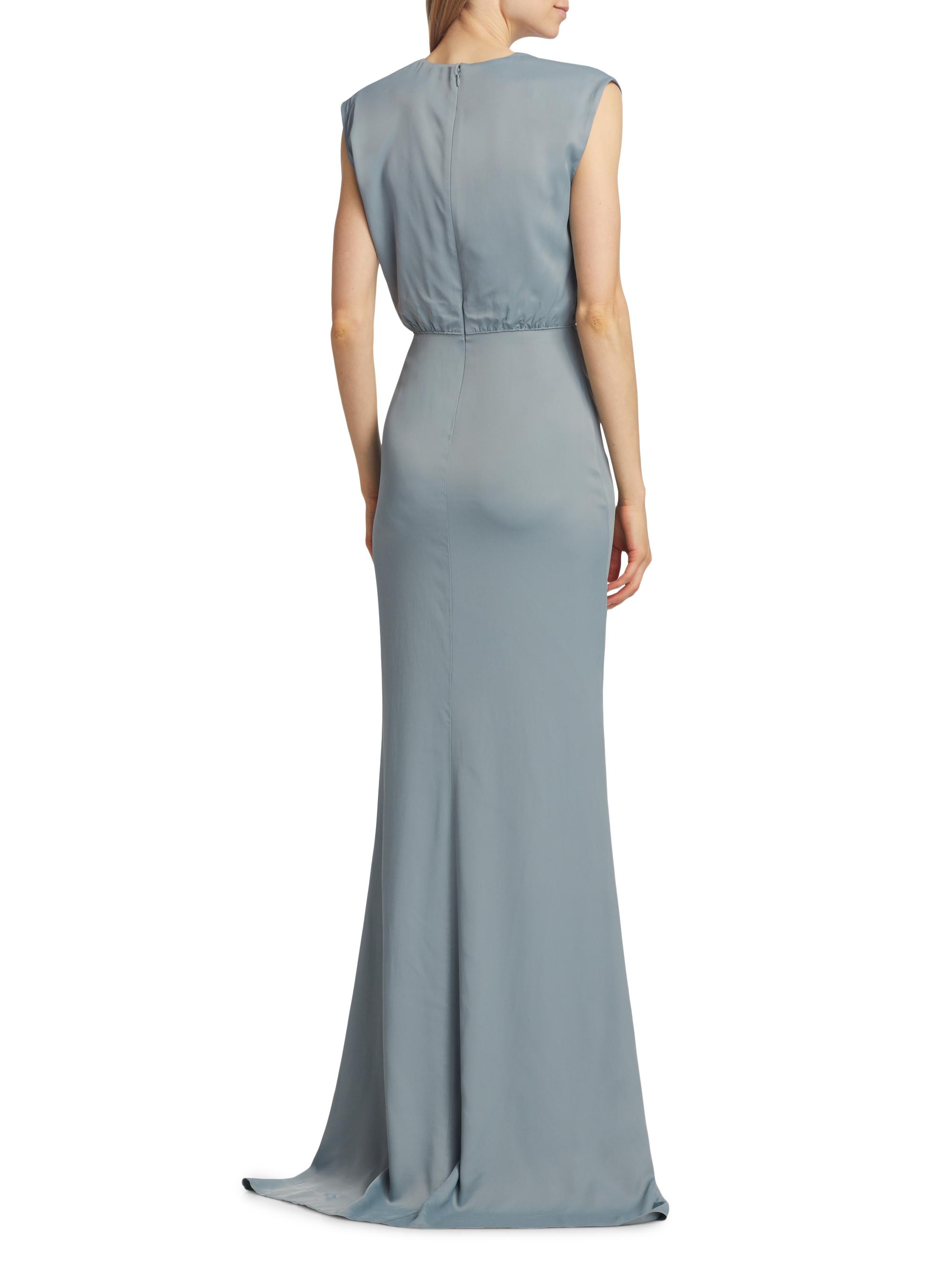 LaPointe Satin Drawstring Cut-Out Dress | Saks Fifth Avenue