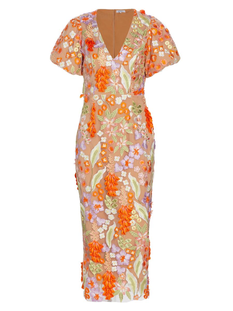 Elliatt Remix Floral Embroidered Midi-Dress | Saks Fifth Avenue