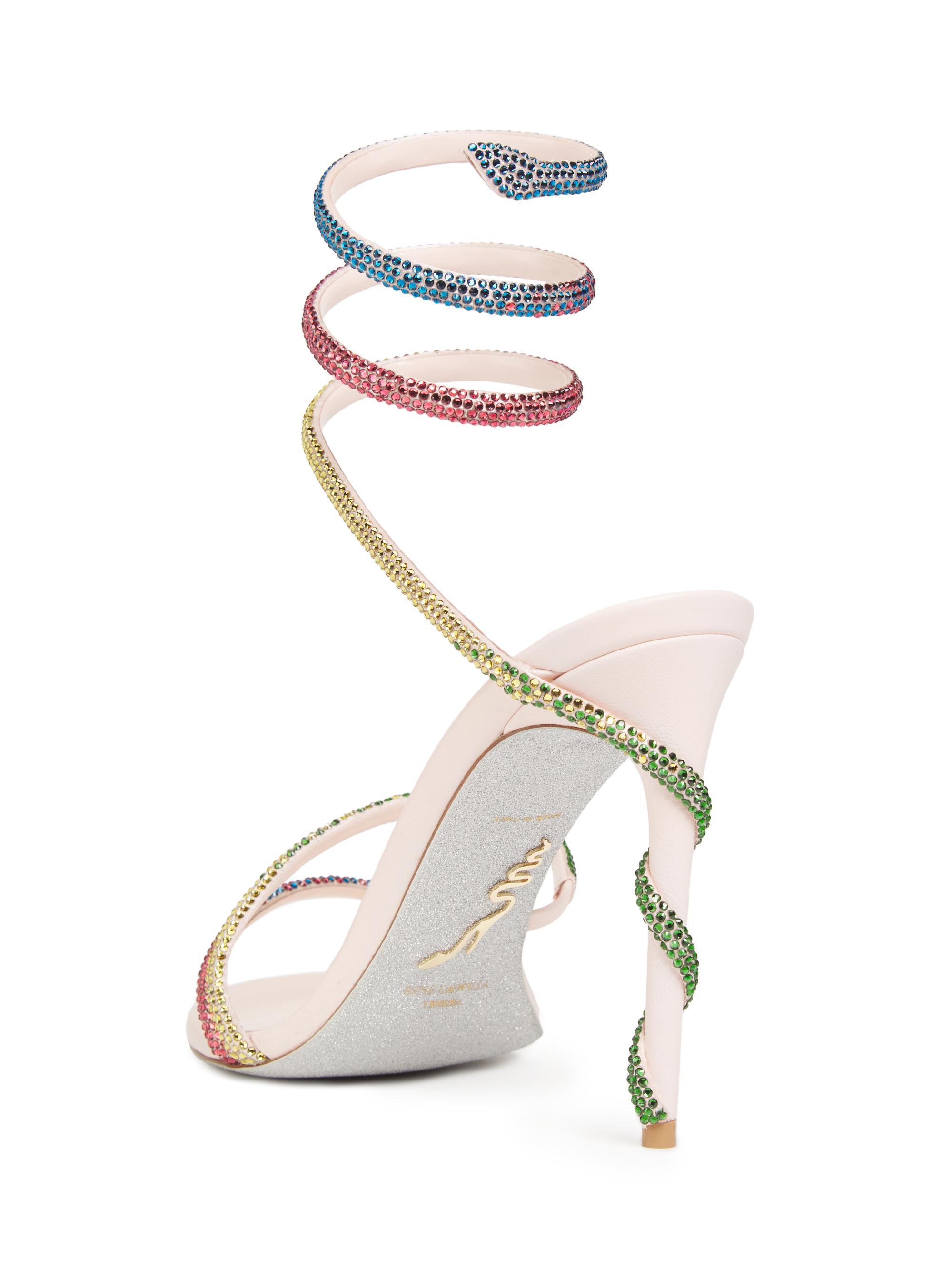 Rene Caovilla 100MM Satin & Crystal Sandals | Saks Fifth Avenue