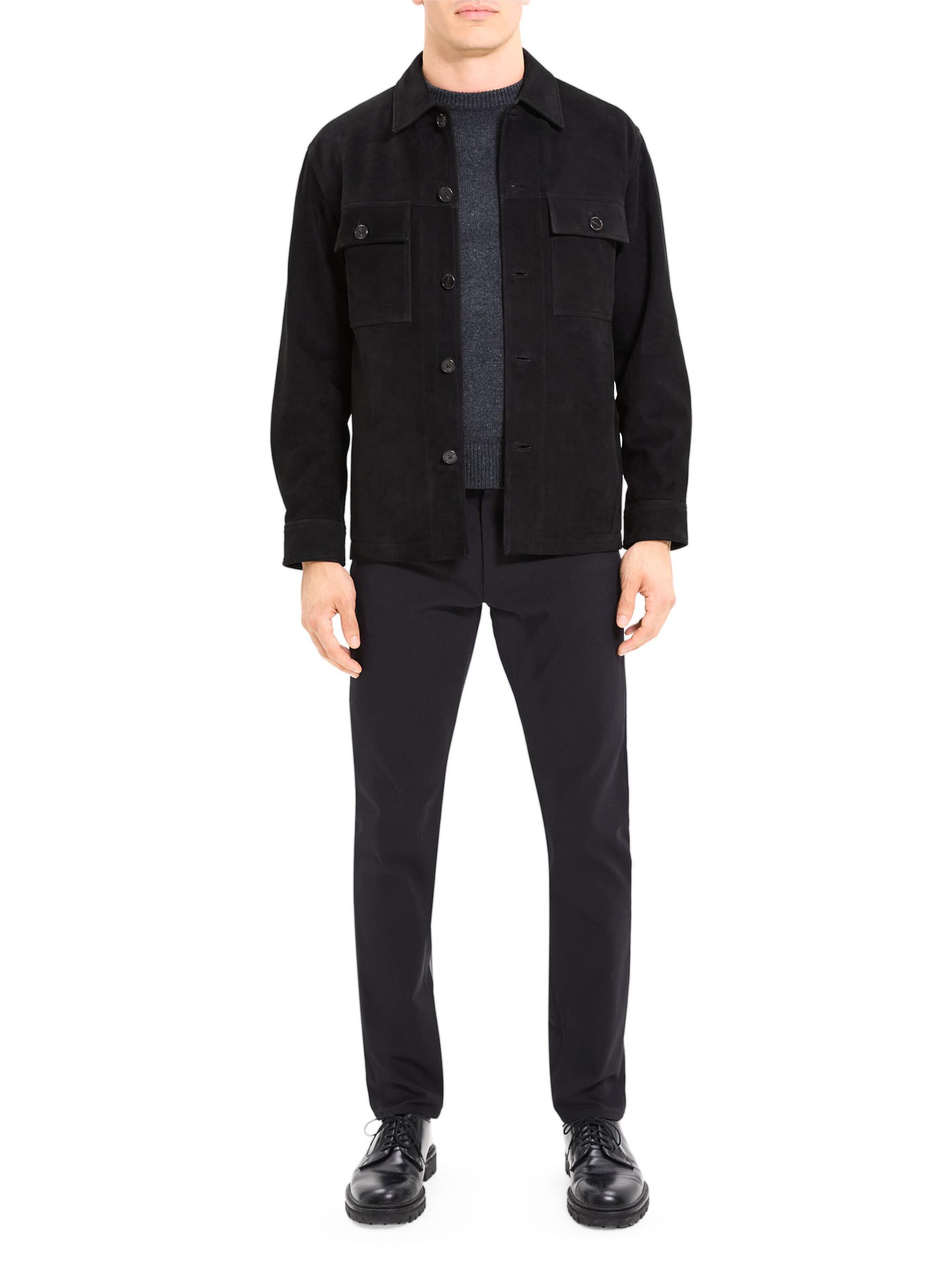Shop Theory Closson Suede Shirt Jacket | Saks Fifth Avenue