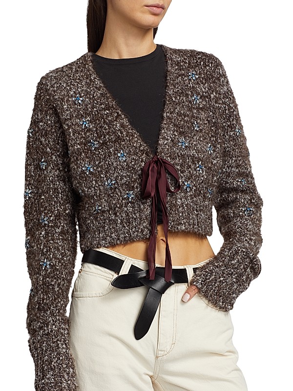 Shop Free People Twinkle Crystal-Embellished Cardigan | Saks Shop Free People Twinkle Crystal-Embellished Cardigan | Saks