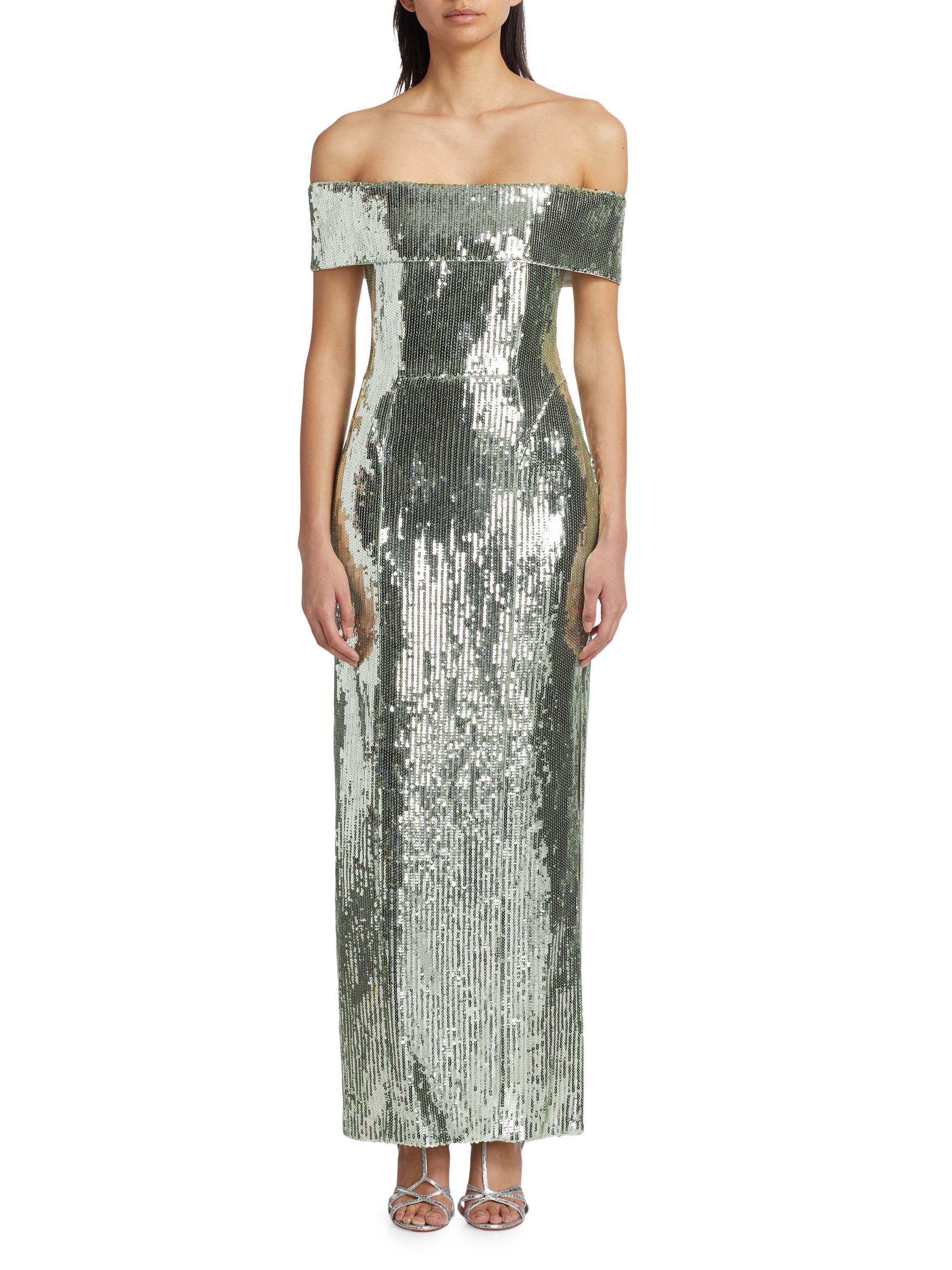 Galvan London Glencoe Sequined Off-The-Shoulder Gown | Saks Fifth Avenue