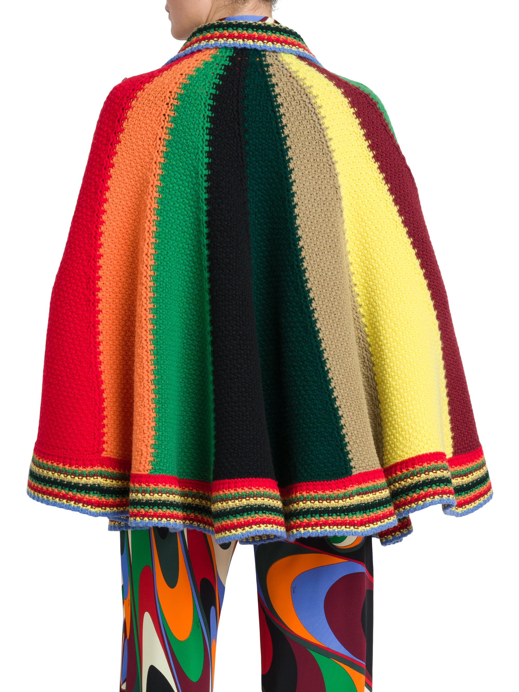 Pucci Striped Knit Wool Cape | Saks Fifth Avenue