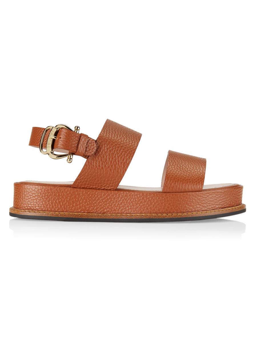 Shop Pollini Leather Flatform Sandals | Saks Fifth Avenue