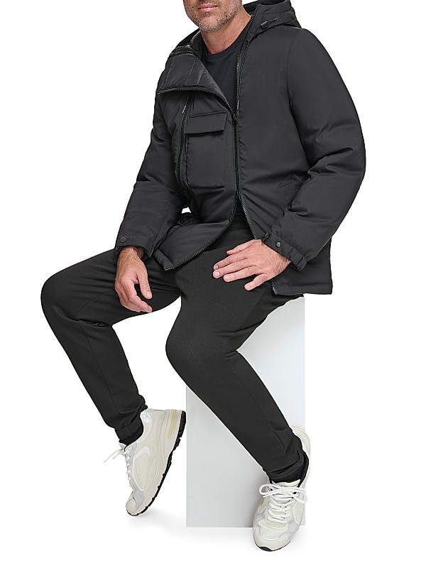 Shop Andrew Marc Anzen Down Stretch Double Front-Zipper Shop Andrew Marc Anzen Down Stretch Double Front-Zipper