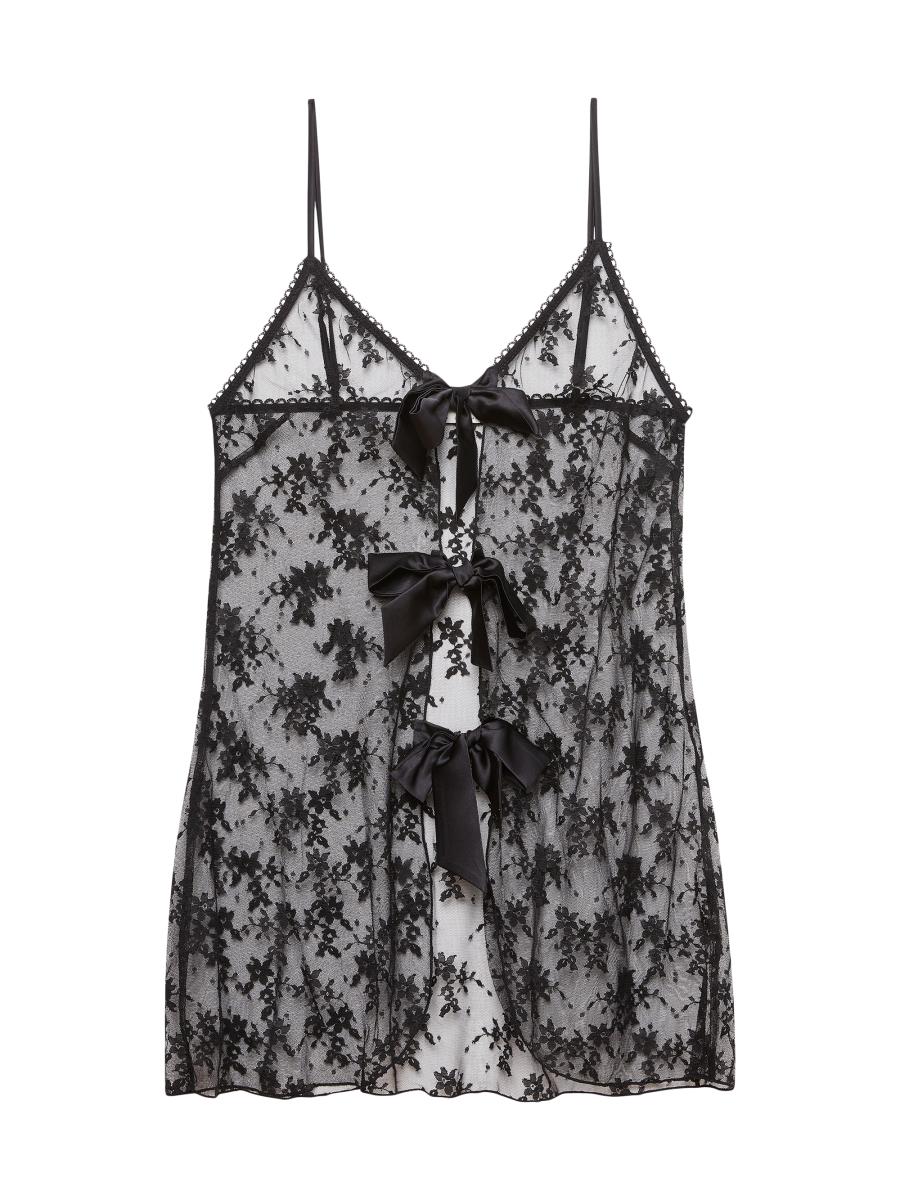 Shop Fleur du Mal Untie Me Nightie Sheer Floral Lace Night Slip | Saks ...