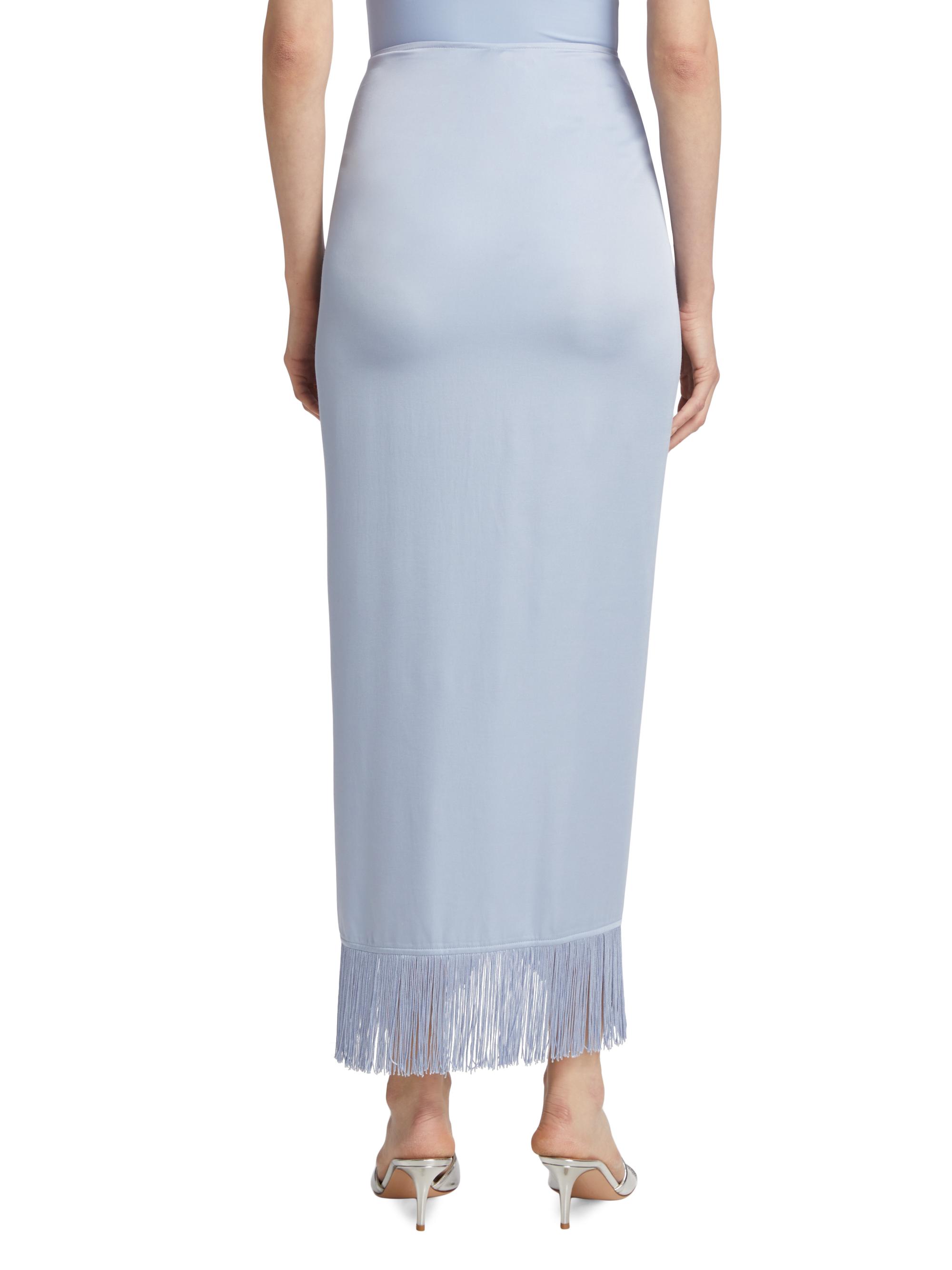 SIMKHAI Clemmy Satin Fringe Sarong | Saks Fifth Avenue