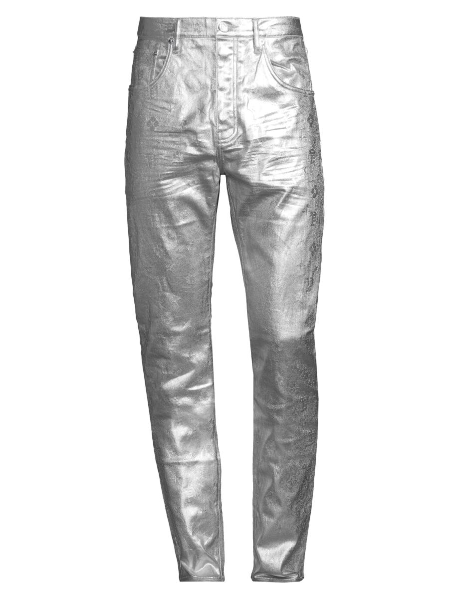 Purple Brand Metallic Monogram Stretch Skinny Jeans | Saks Fifth Avenue