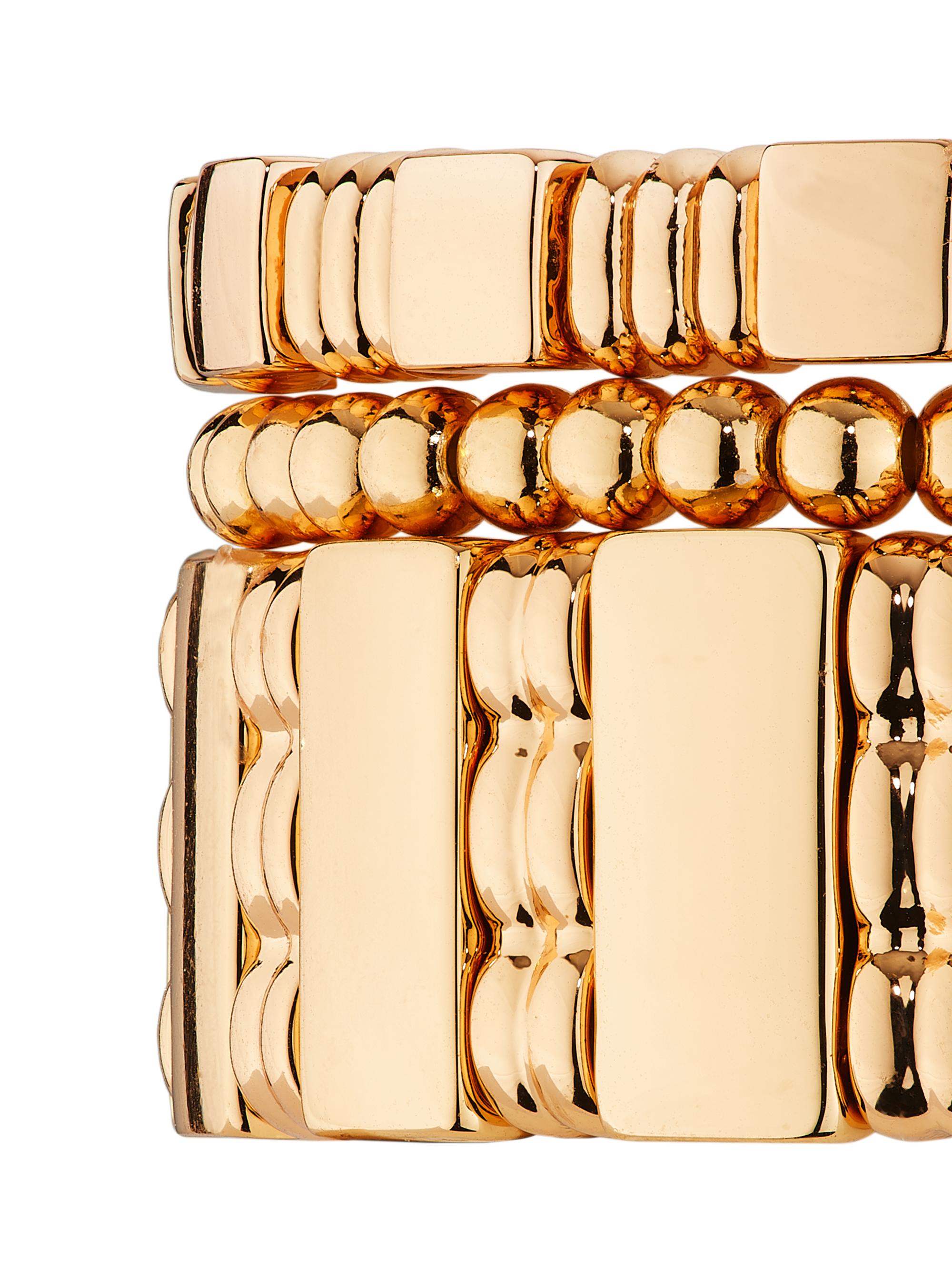 Roxanne Assoulin Golden Rule Set Of 3 Goldtone Stretch Bracelets | Saks ...