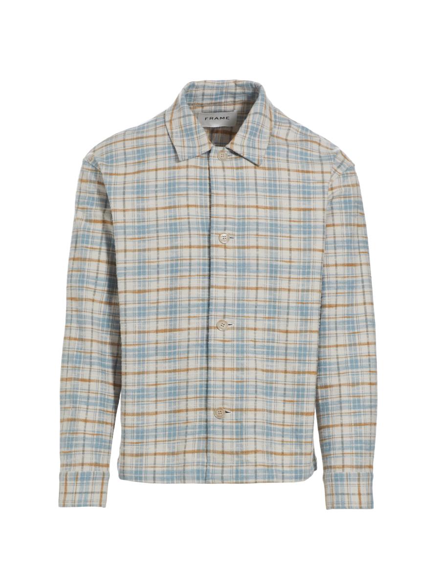 Frame Plaid Cotton Relaxed-Fit Shirt | Saks Fifth Avenue