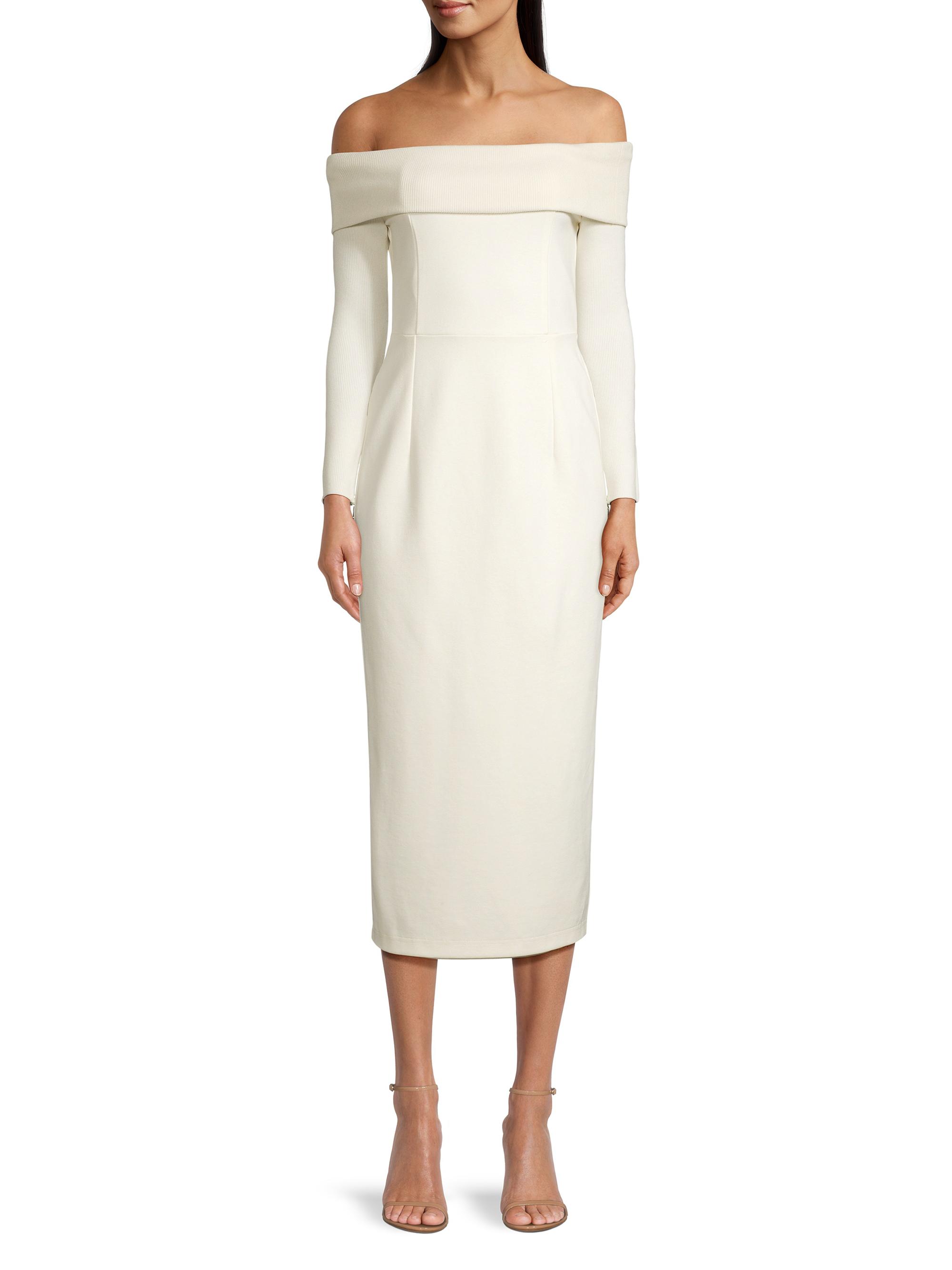 Toccin Ruby Off-The-Shoulder Sheath Midi-Dress | Saks Fifth Avenue