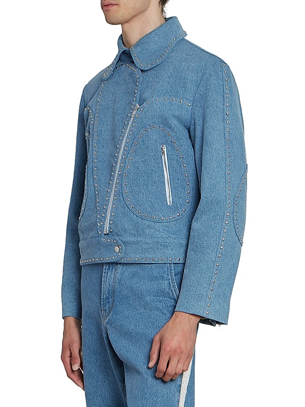 Shop Wales Bonner Studded Denim Jacket | Saks Fifth Avenue Shop Wales Bonner Studded Denim Jacket | Saks Fifth Avenue