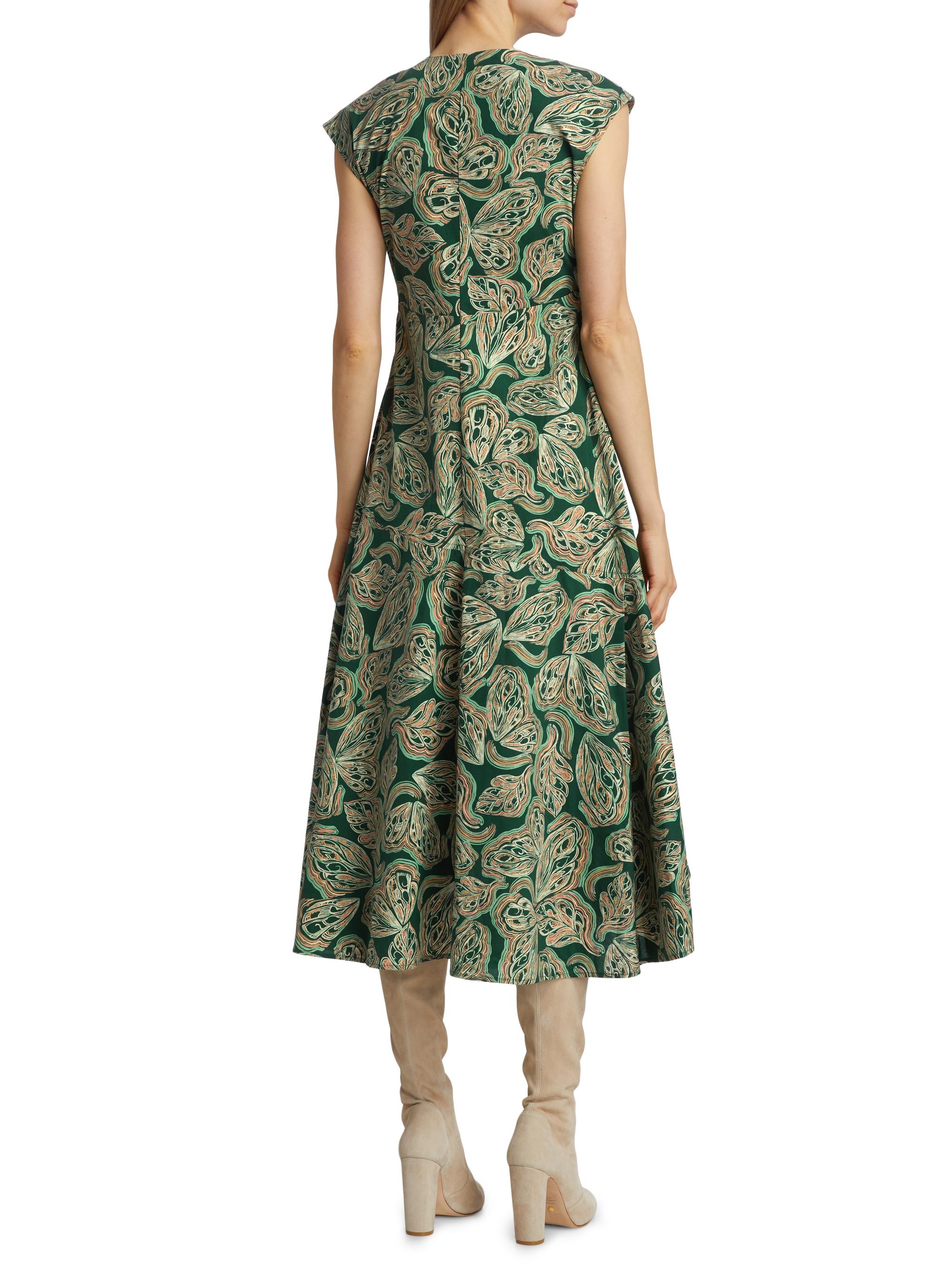Derek Lam 10 Crosby Reina Cotton-Blend Abstract Midi-Dress | Saks Fifth ...