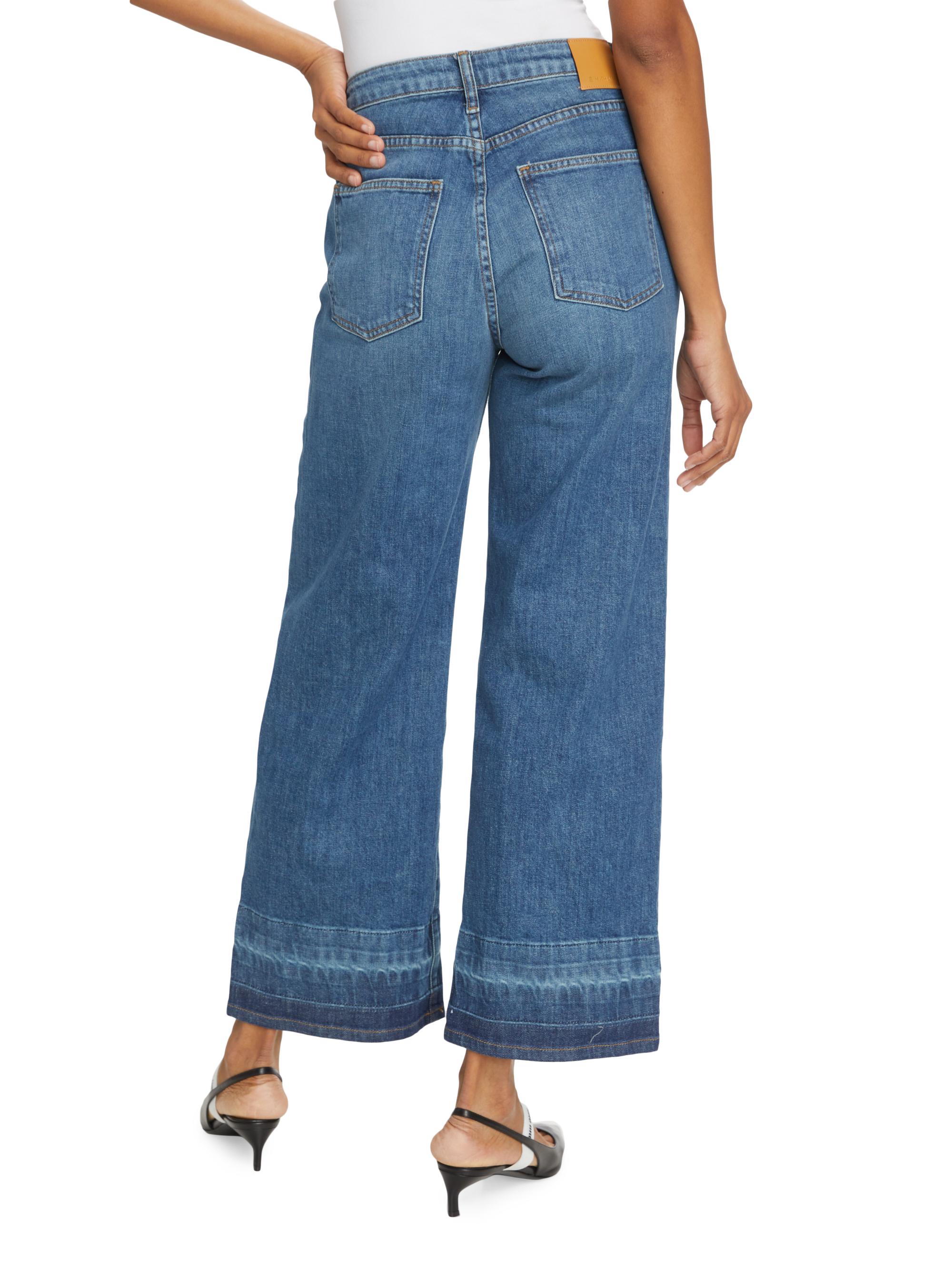 SIMKHAI Jude Mid-Rise Wide-Leg Crop Jeans | Saks Fifth Avenue