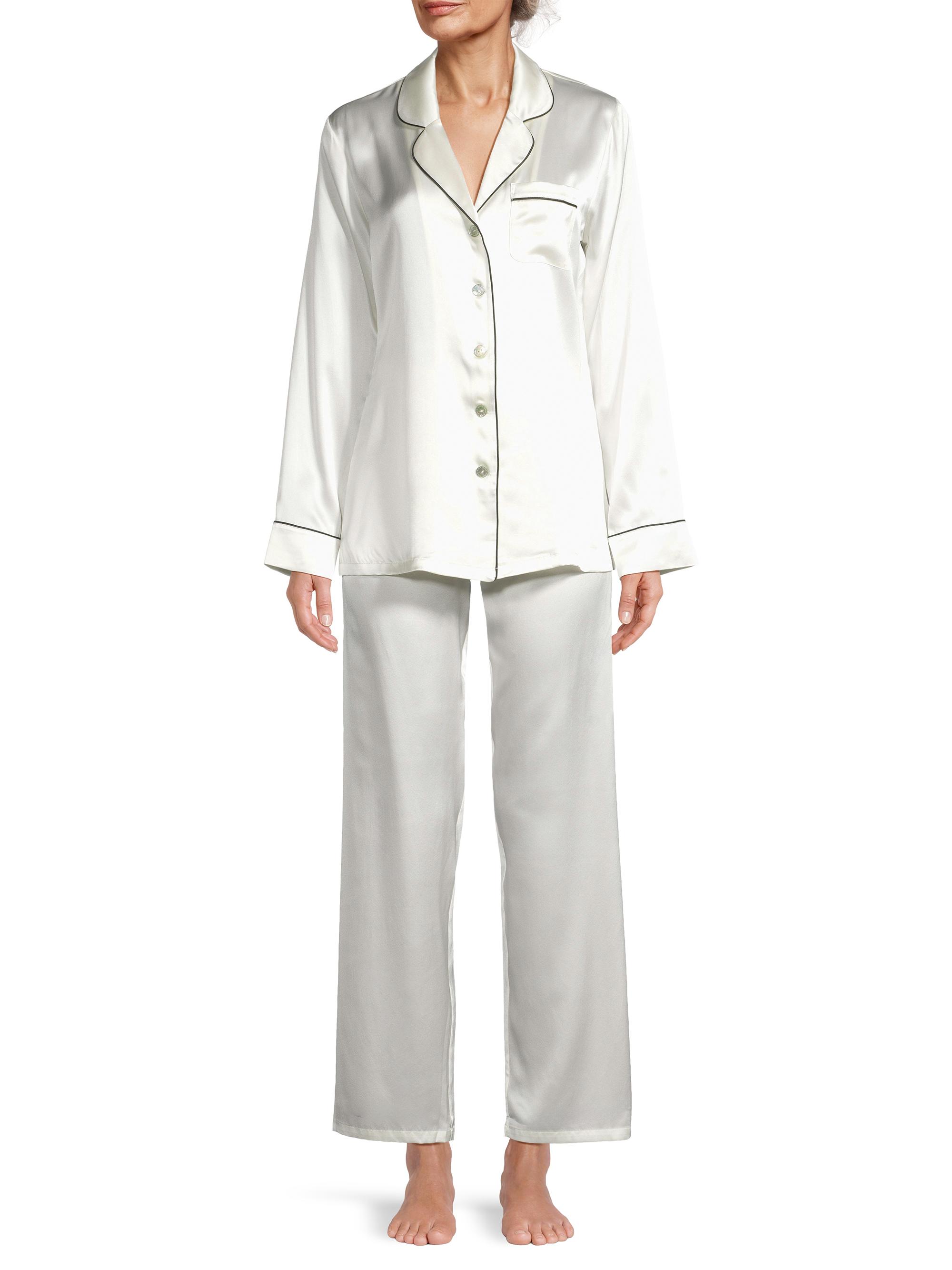 Ginia Fine Finishes Silk 2-Piece Pajama Set | Saks Fifth Avenue