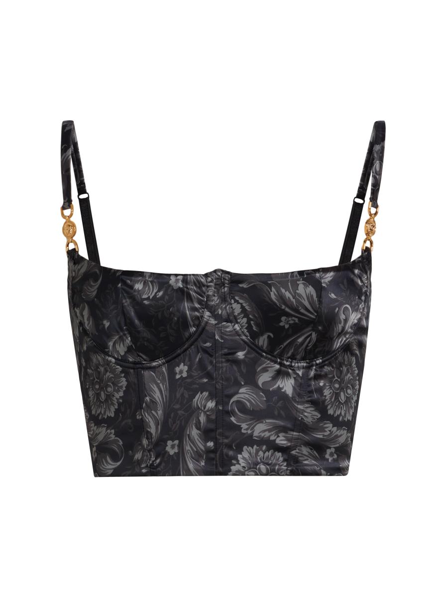 Versace Barocco '92 Stretch Satin Balconette Bra Top | Saks Fifth Avenue