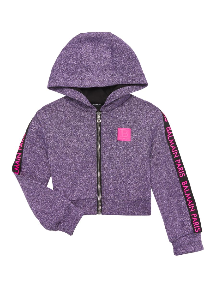 Balmain Little Girl's & Girl's Metallic Zip-Up Hoodie | Saks Fifth Avenue