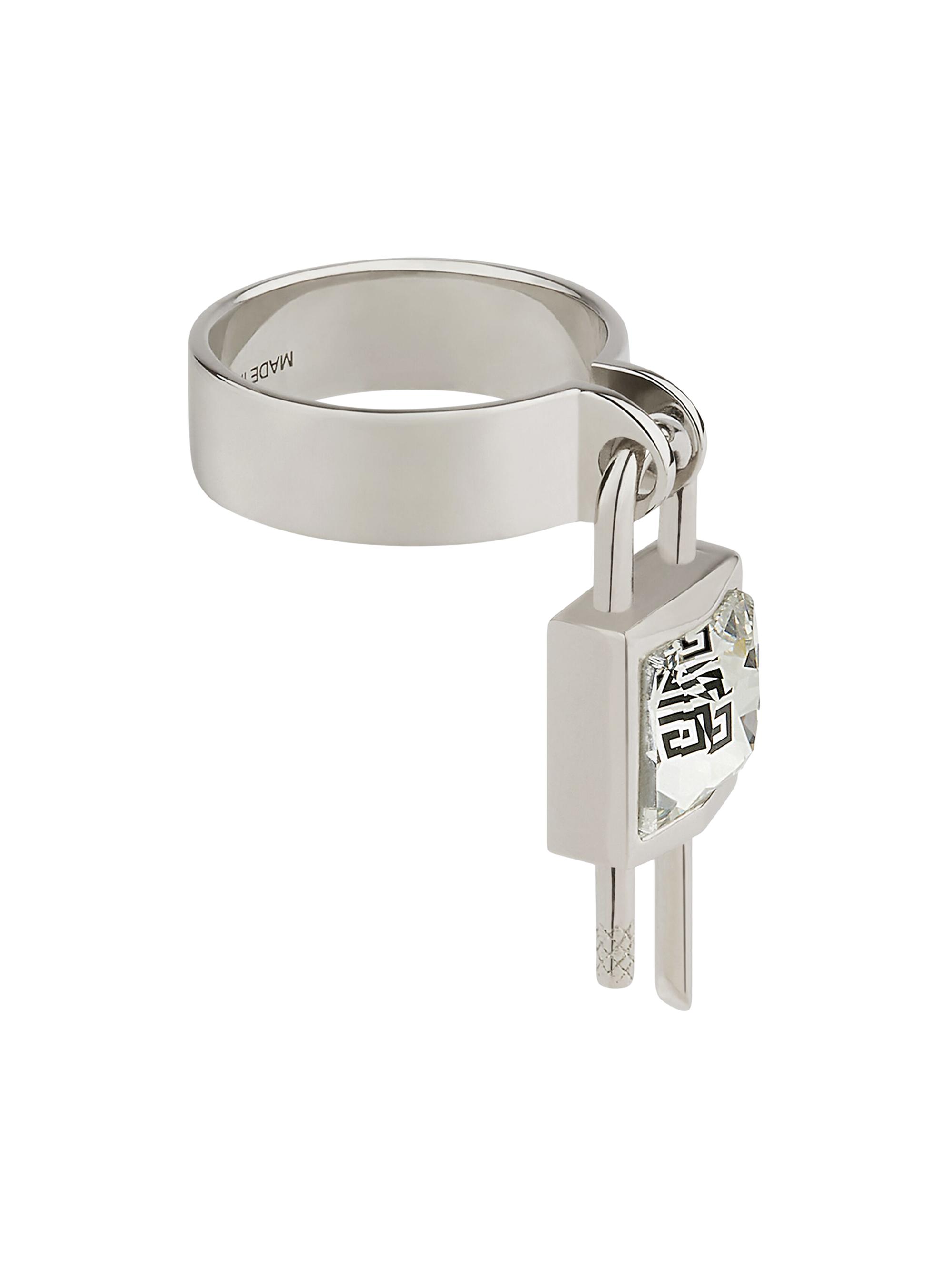 Givenchy Mini Lock Ring In Metal With Crystal | Saks Fifth Avenue