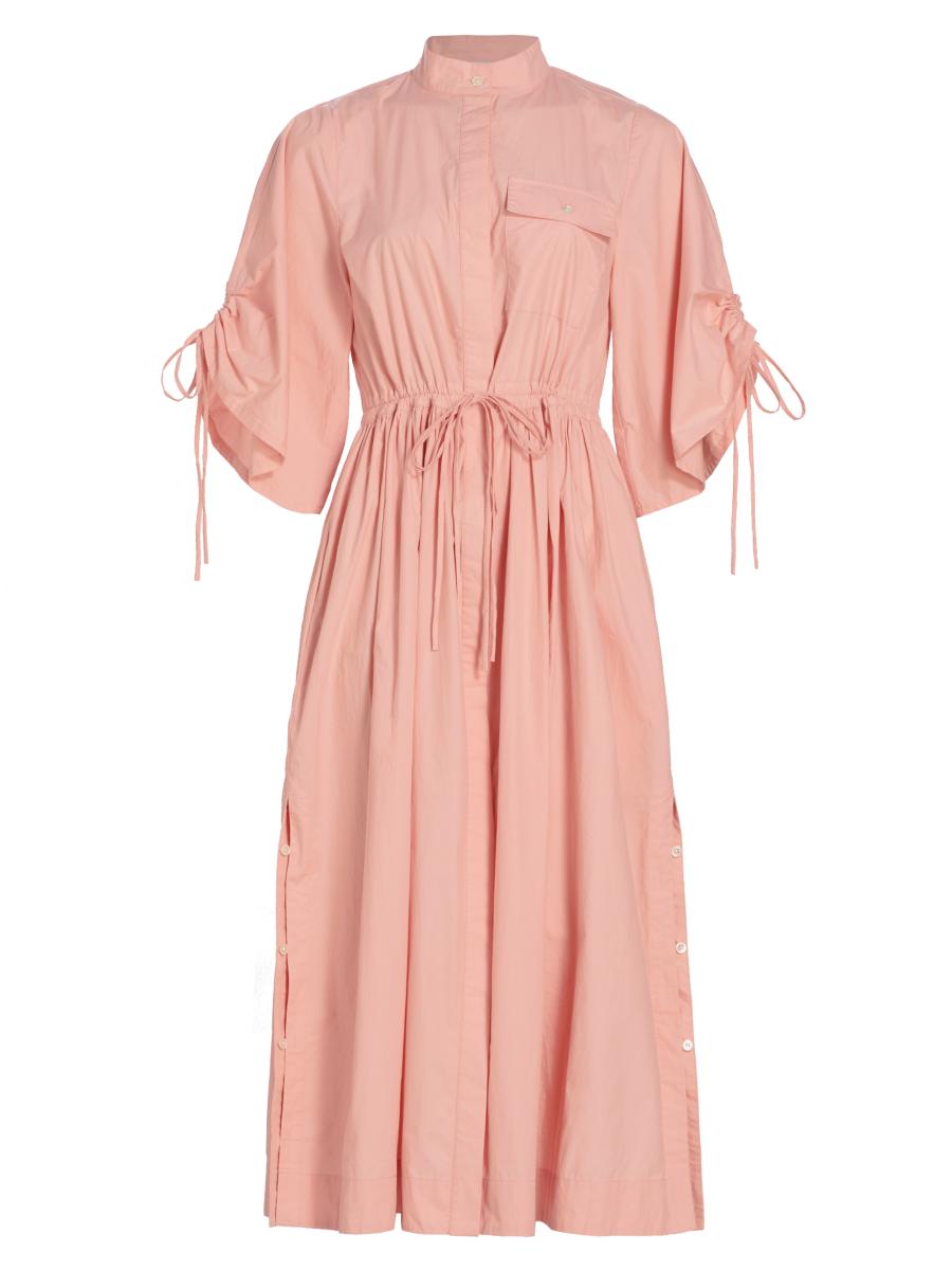 Hevron Yana Cotton Poplin Drawstring Midi-Dress | Saks Fifth Avenue