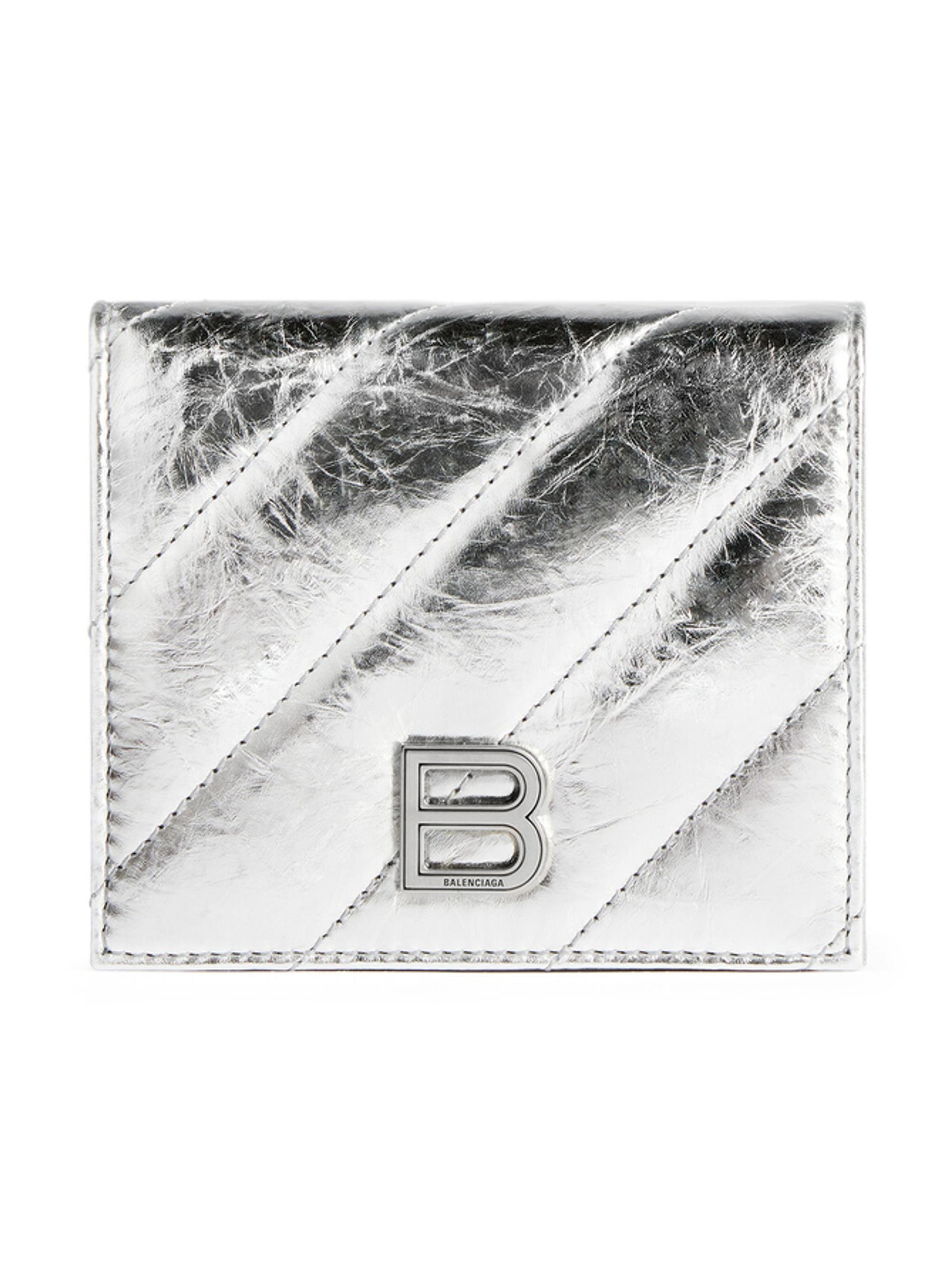 Balenciaga Crush Flap Coin And Card Holder Metallized Quilted | Saks ...