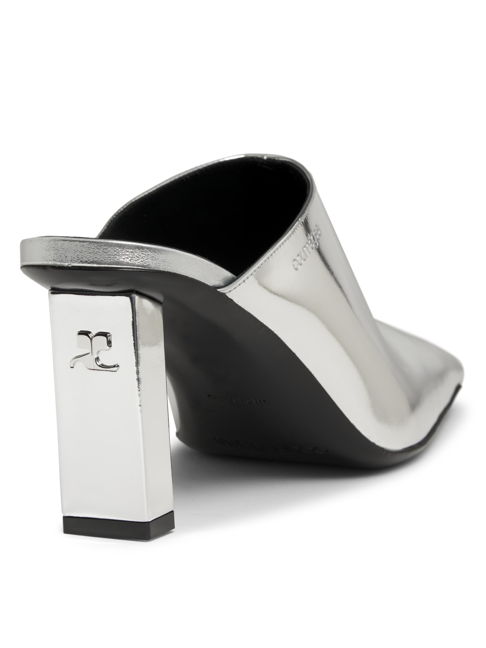 Courreges Sleek Mirror 70MM Leather Mules | Saks Fifth Avenue