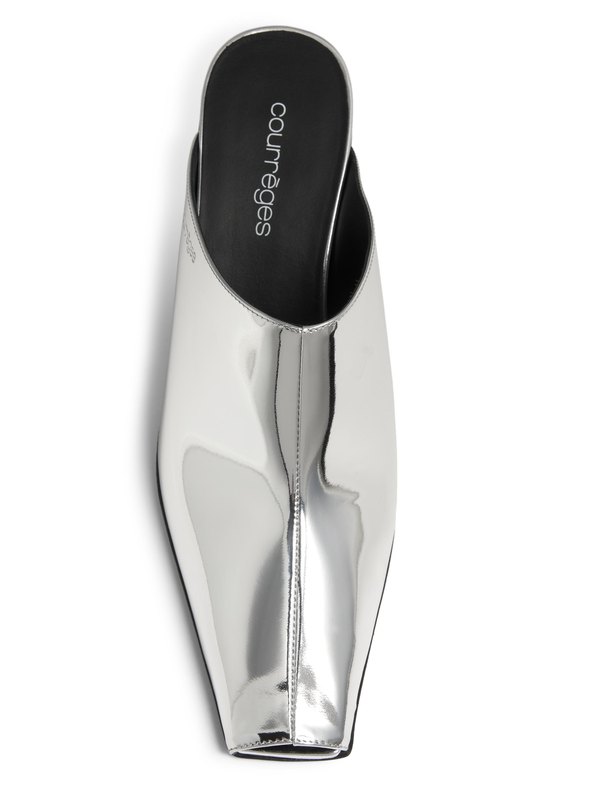Courreges Sleek Mirror 70MM Leather Mules | Saks Fifth Avenue