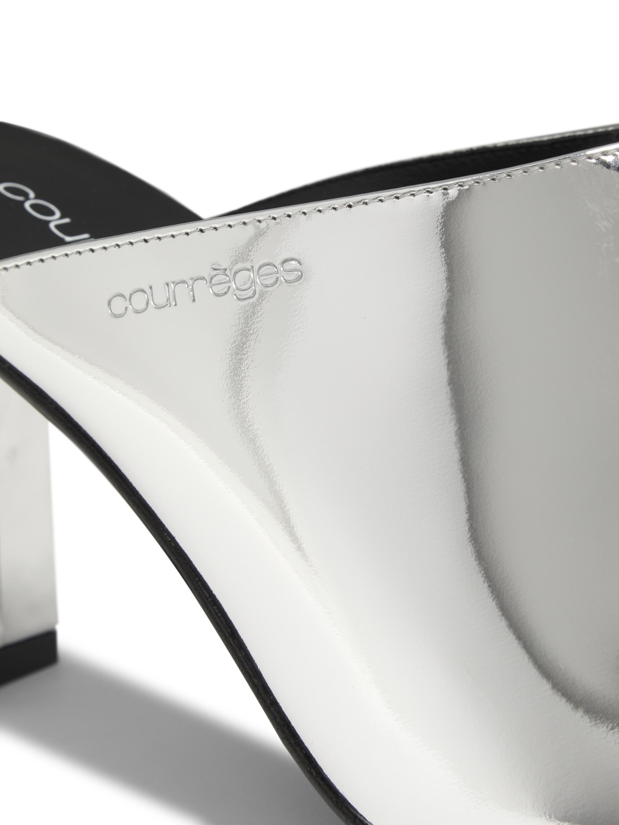 Courreges Sleek Mirror 70MM Leather Mules | Saks Fifth Avenue
