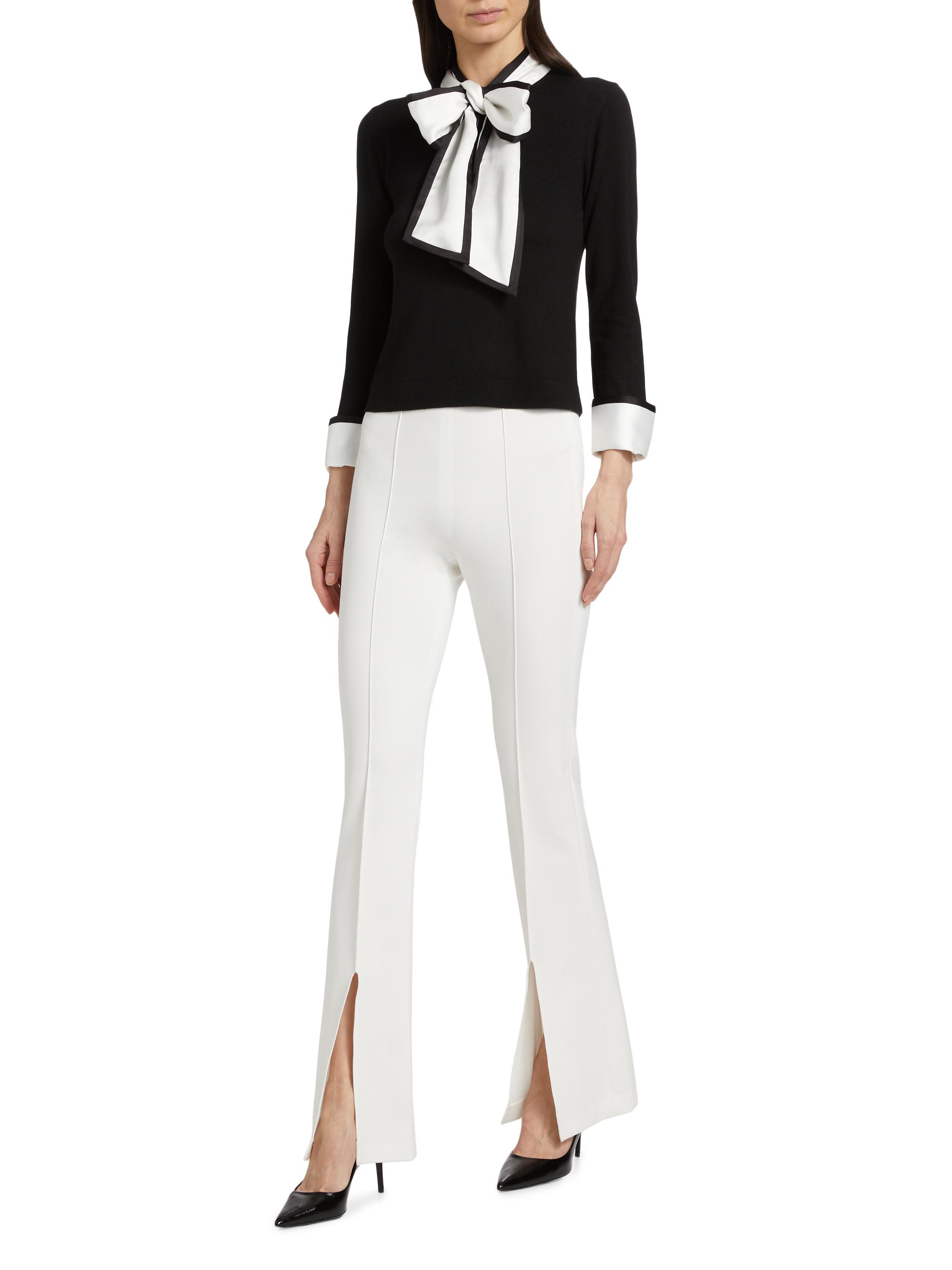 Alice + Olivia Justina Combination Wool Bow Sweater | Saks Fifth Avenue