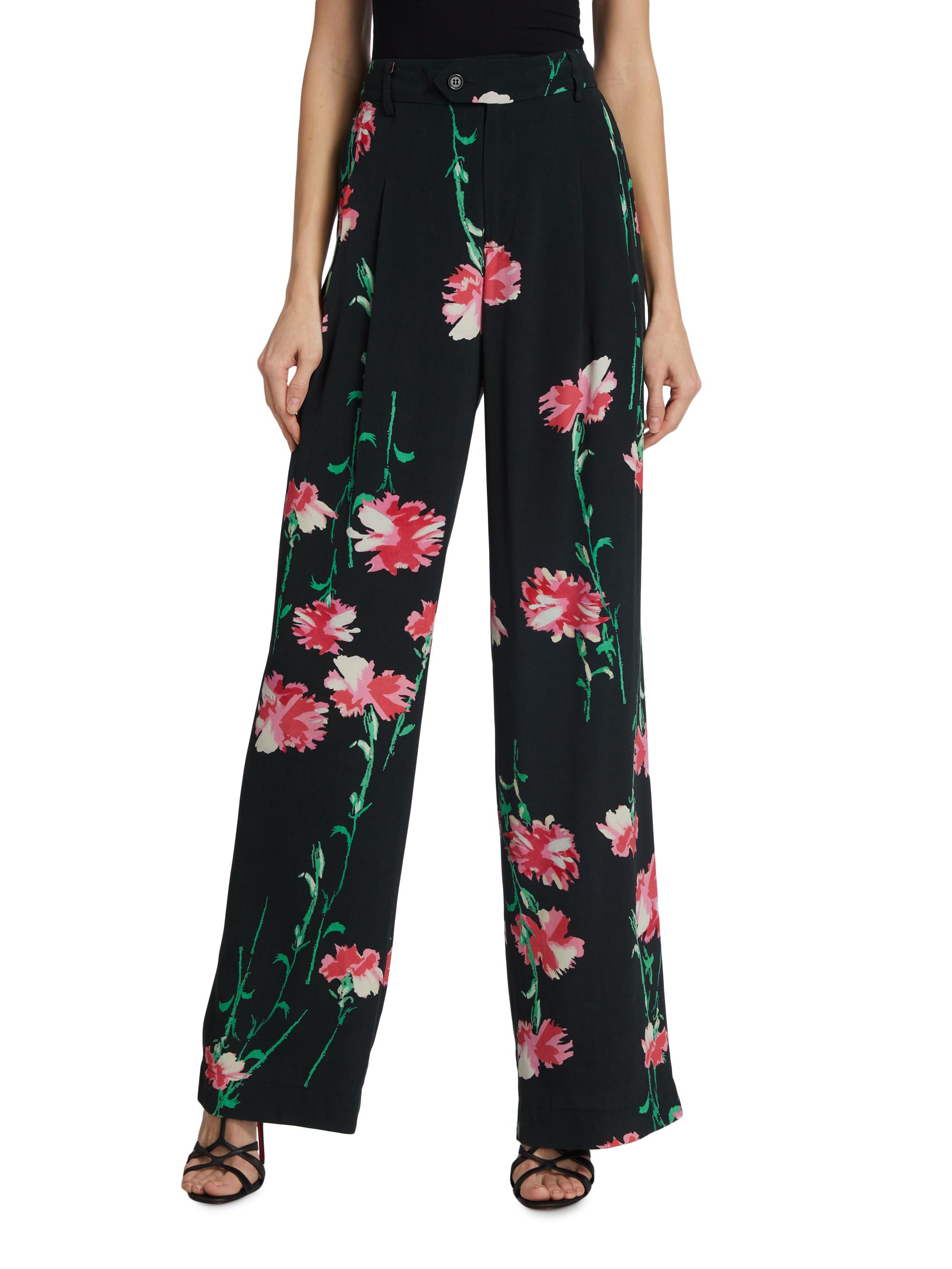 Libertine Cecil Beaton Pink Carnation Floral Silk Pants | Saks Fifth Avenue