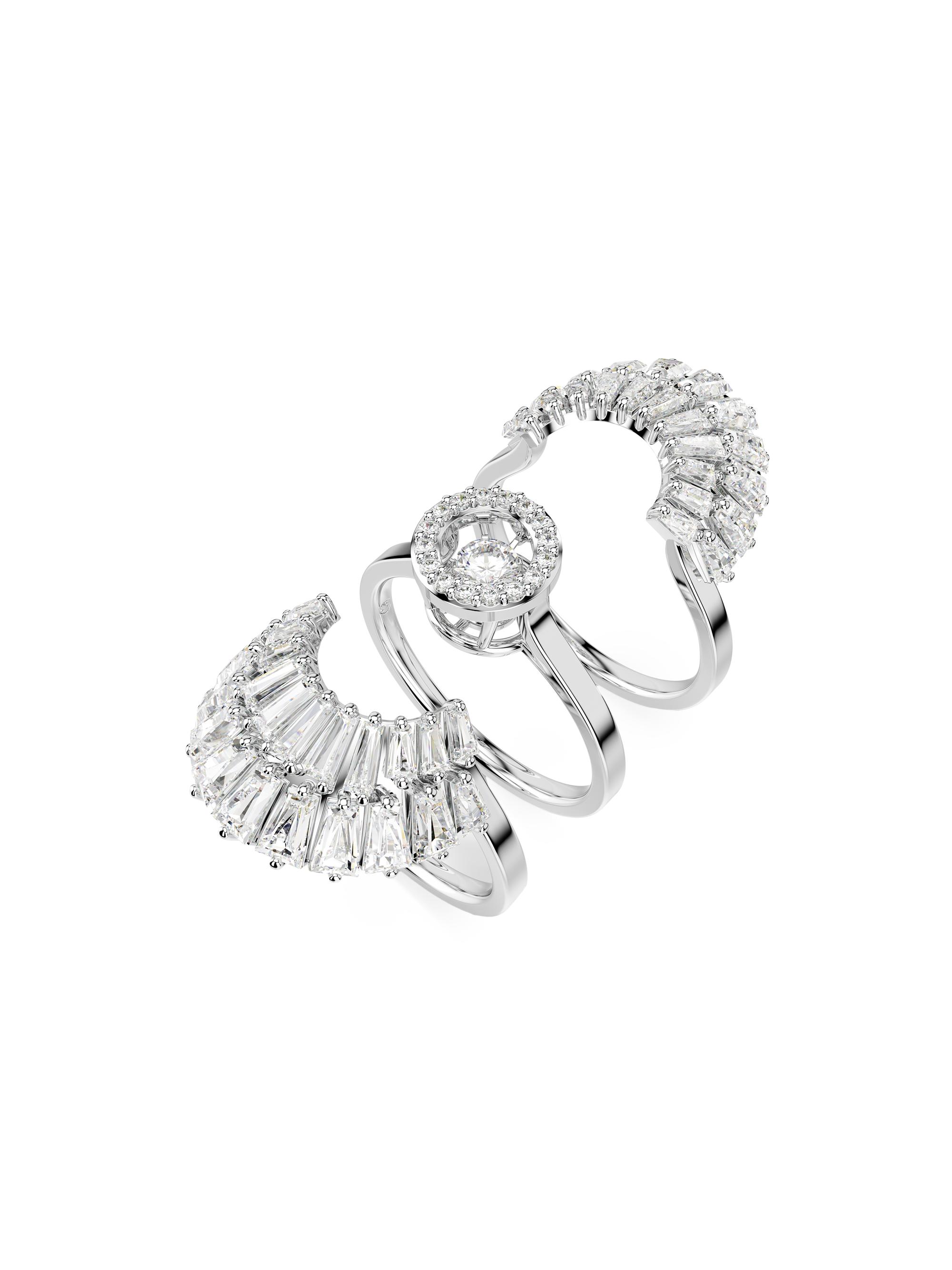 Swarovski Idyllia Crystal Three-Piece Shell Ring | Saks Fifth Avenue