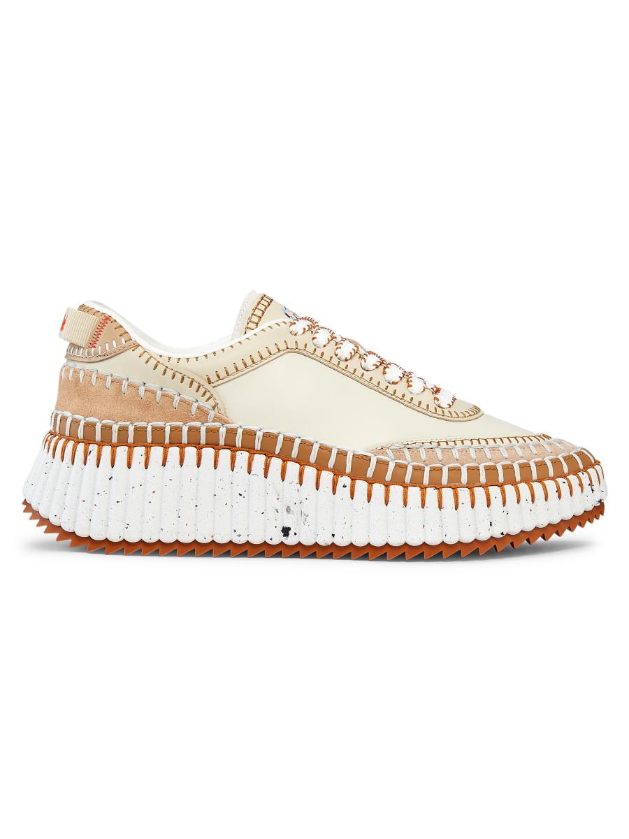 Shop Chloé Nama Mesh & Suede Sneakers | Saks Fifth Avenue