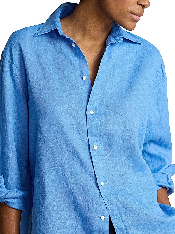 Shop Polo Ralph Lauren Oversized Linen Button-Front Shirt Shop Polo Ralph Lauren Oversized Linen Button-Front Shirt