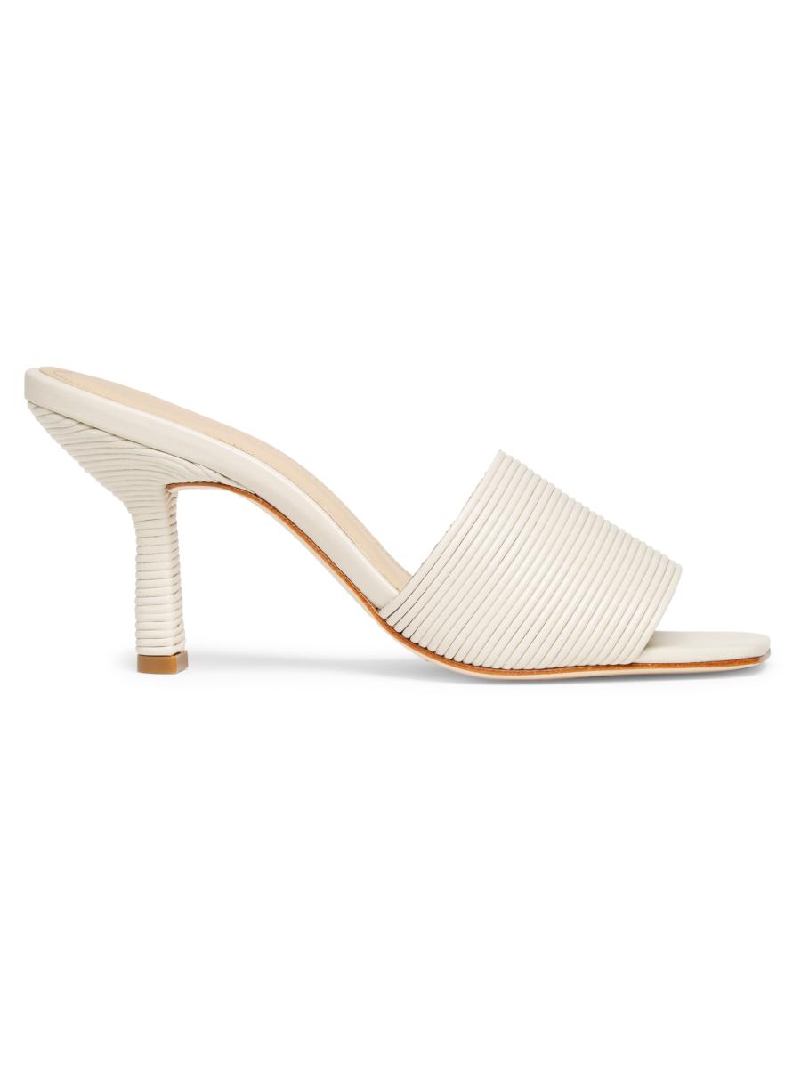 Shop Saks Fifth Avenue 80MM Leather Mules | Saks Fifth Avenue