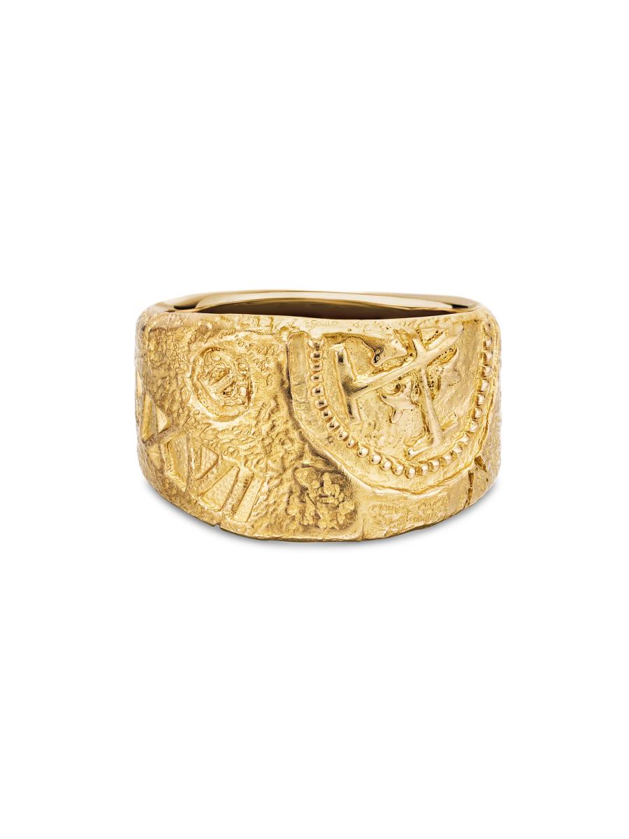 David Yurman Shipwreck Cigar Band Ring in 18K Yellow Gold | Saks Fifth ...