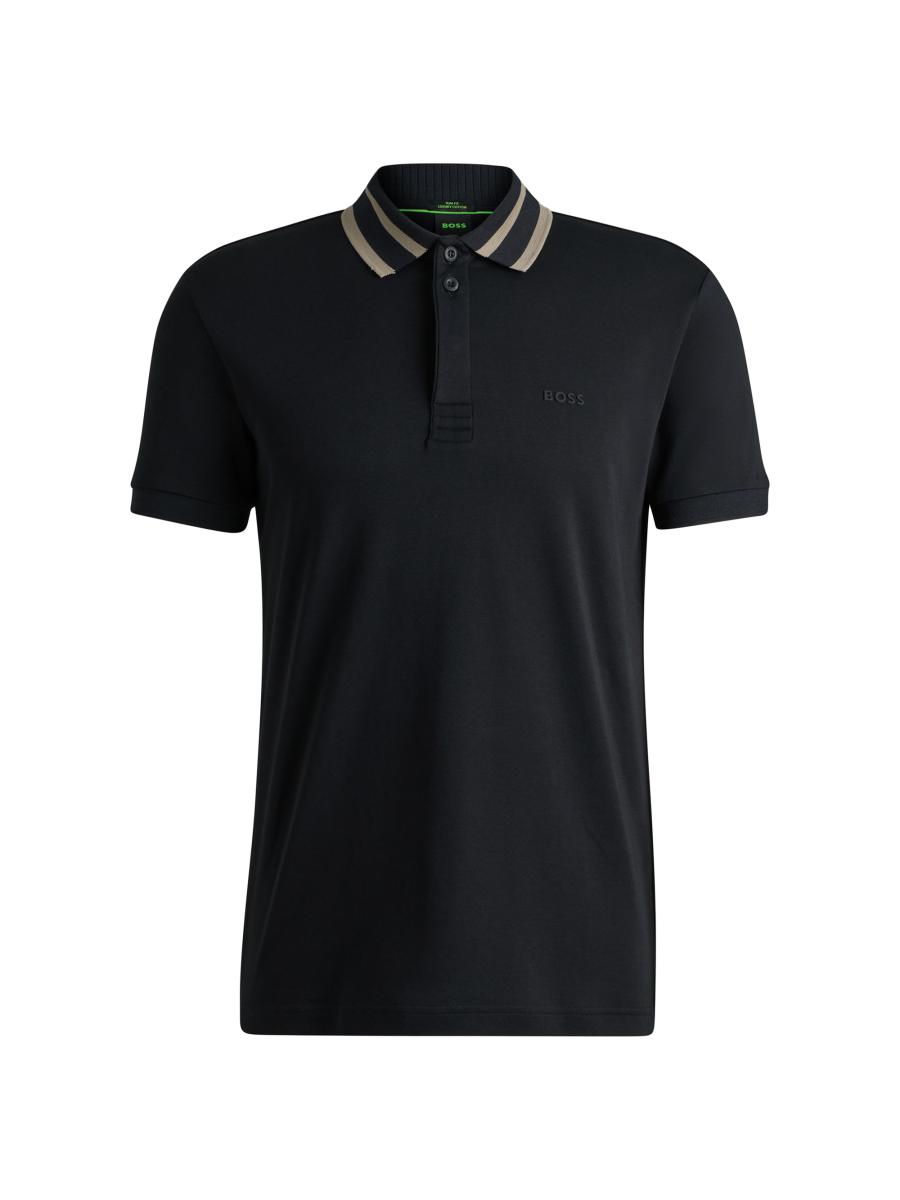 HUGO BOSS Interlock-Cotton Polo Shirt with Logo Detail | Saks Fifth Avenue